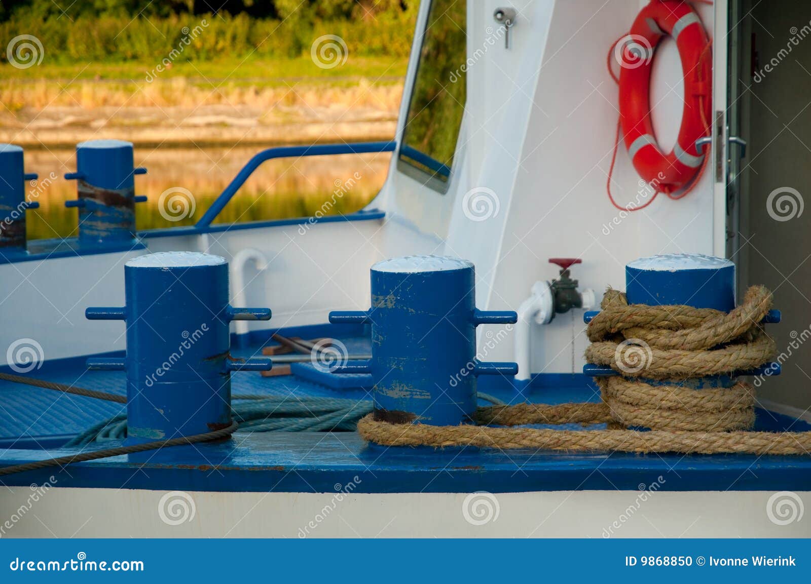 Ropes on the boat stock photo. Image of blue, outdoor - 9868850