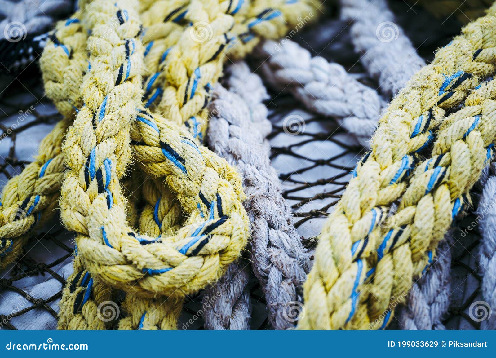 Ropes on a boat stock image. Image of bridge, nautical - 199033629