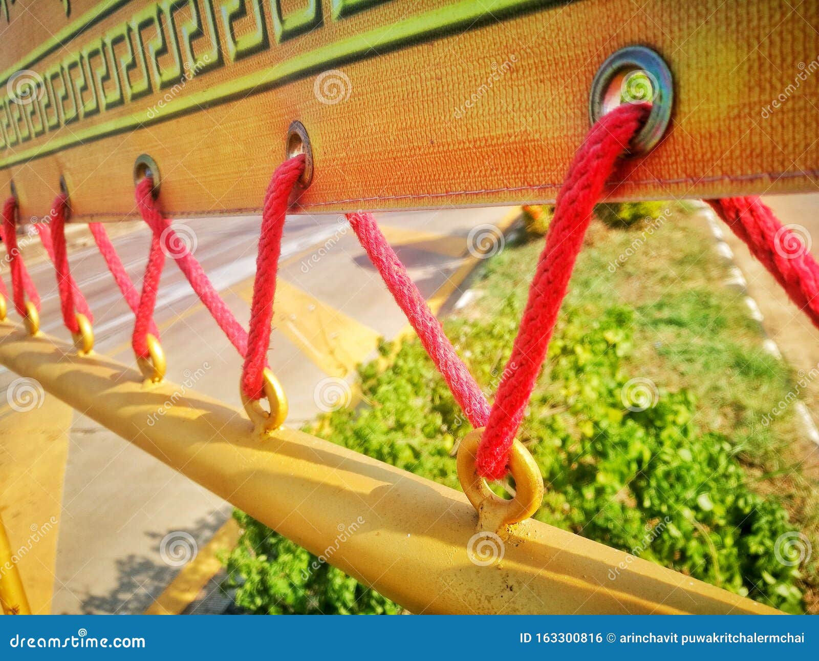 Ropes Bound To the Banners. Stock Photo - Image of equiment, ropes ...