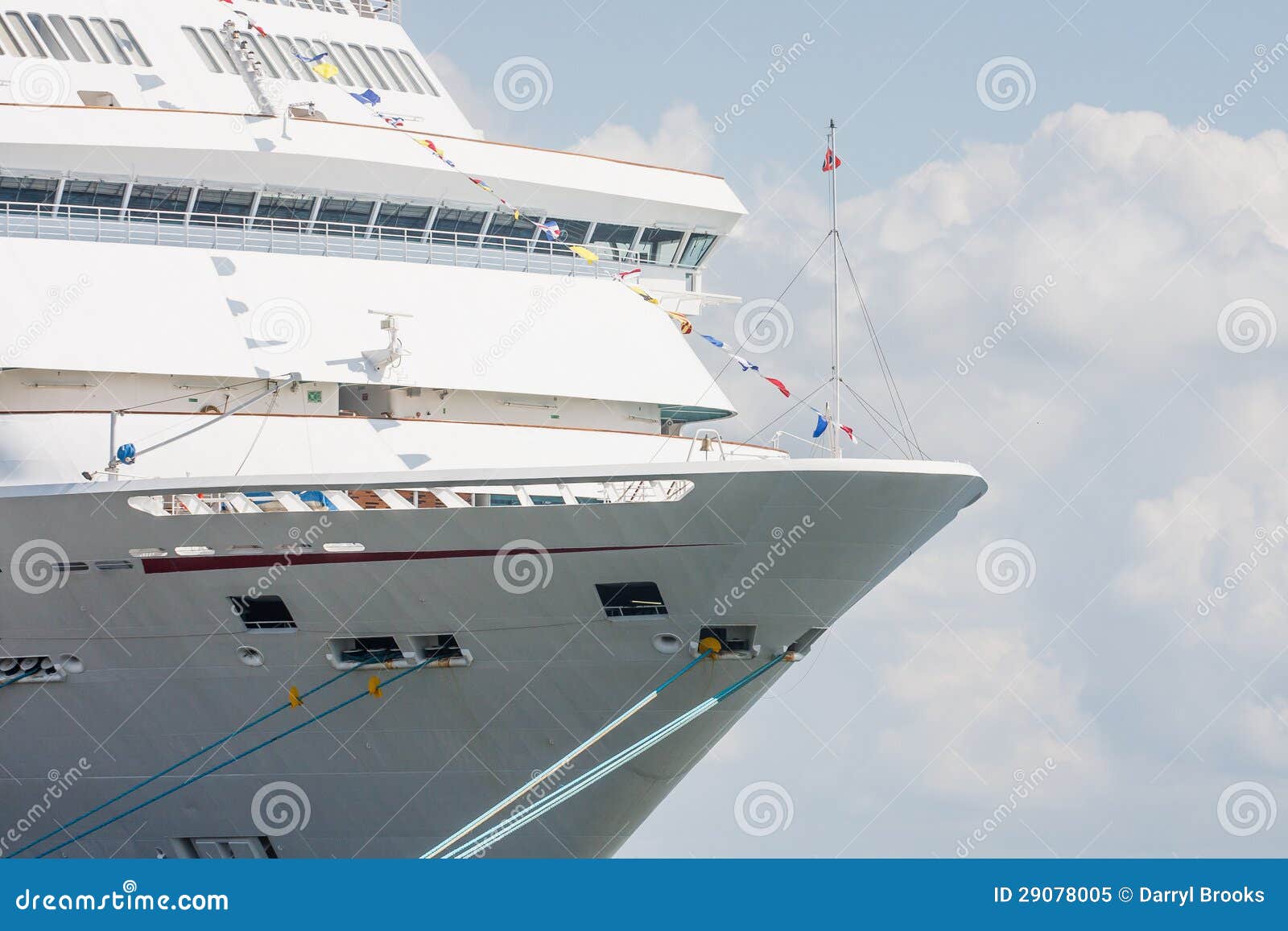 Ropes on Bow of Cruise Ship Stock Image - Image of transportation ...