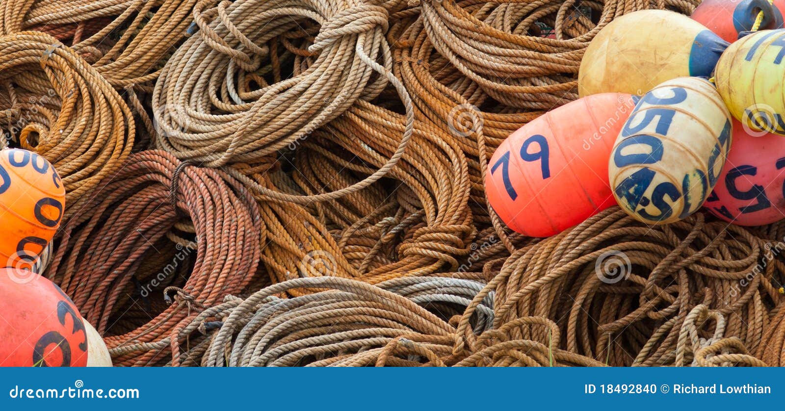 Ropes and Buoys stock photo. Image of marine, lifesaver - 18492840