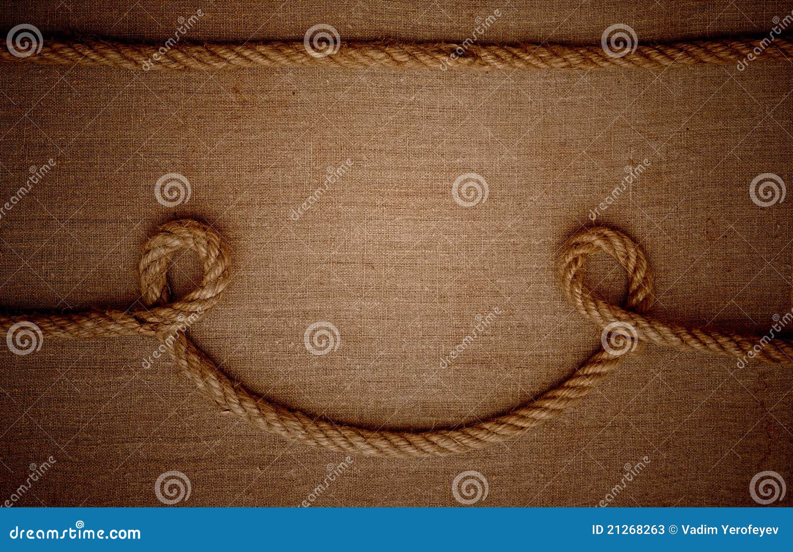 Ropes with a Canvas of Burlap Stock Image - Image of copy, rough: 21268263