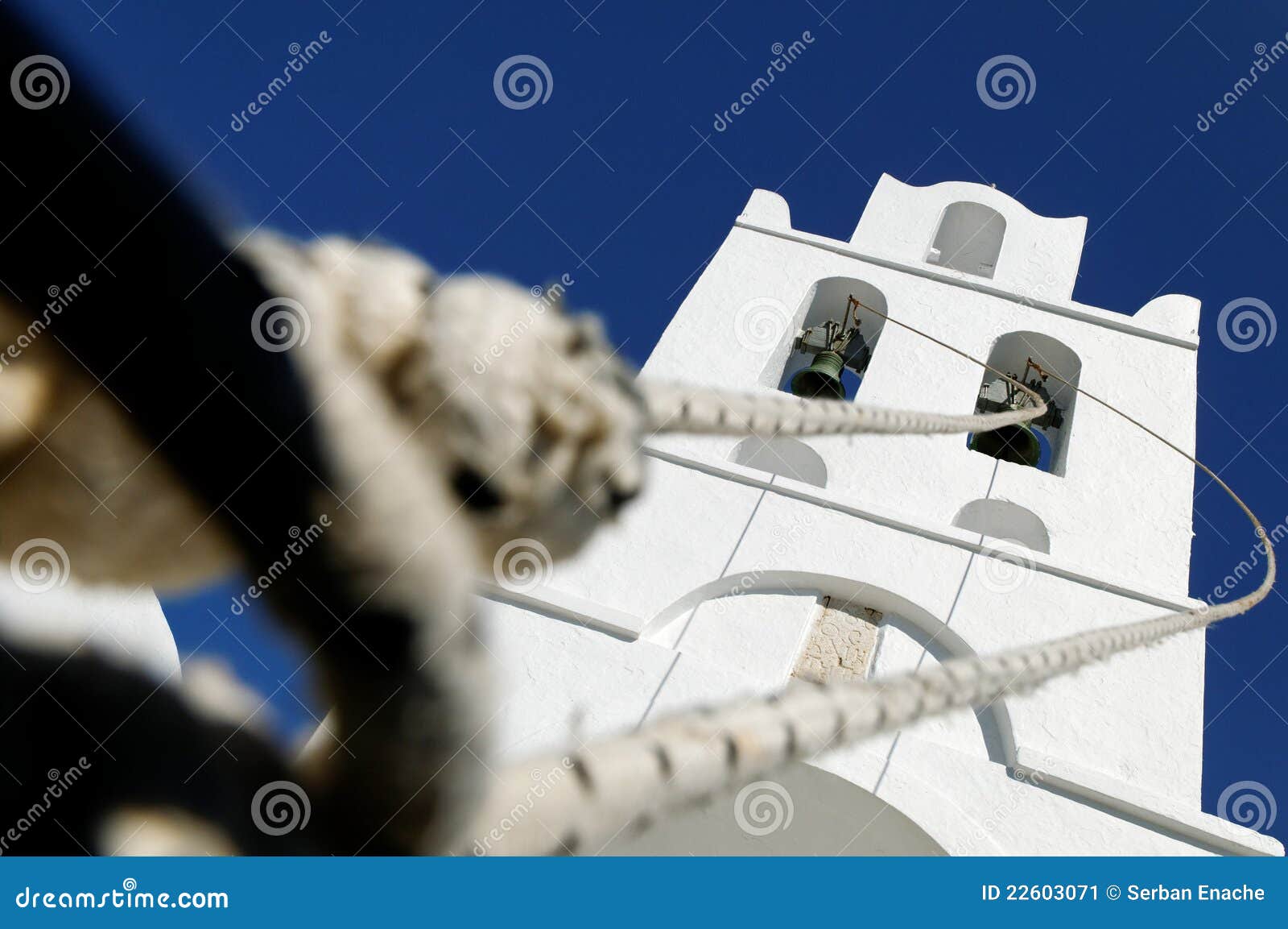 Ropes and Church Bell Tower Stock Image - Image of tower, rings: 22603071