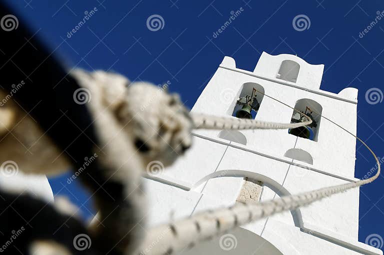 Ropes and Church Bell Tower Stock Image - Image of tower, rings: 22603071