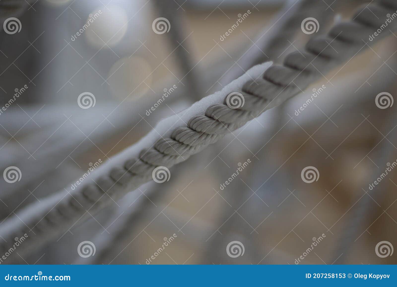 The Ropes are Crossing. the Ropes are Stretched in Space. Twisted Ropes ...