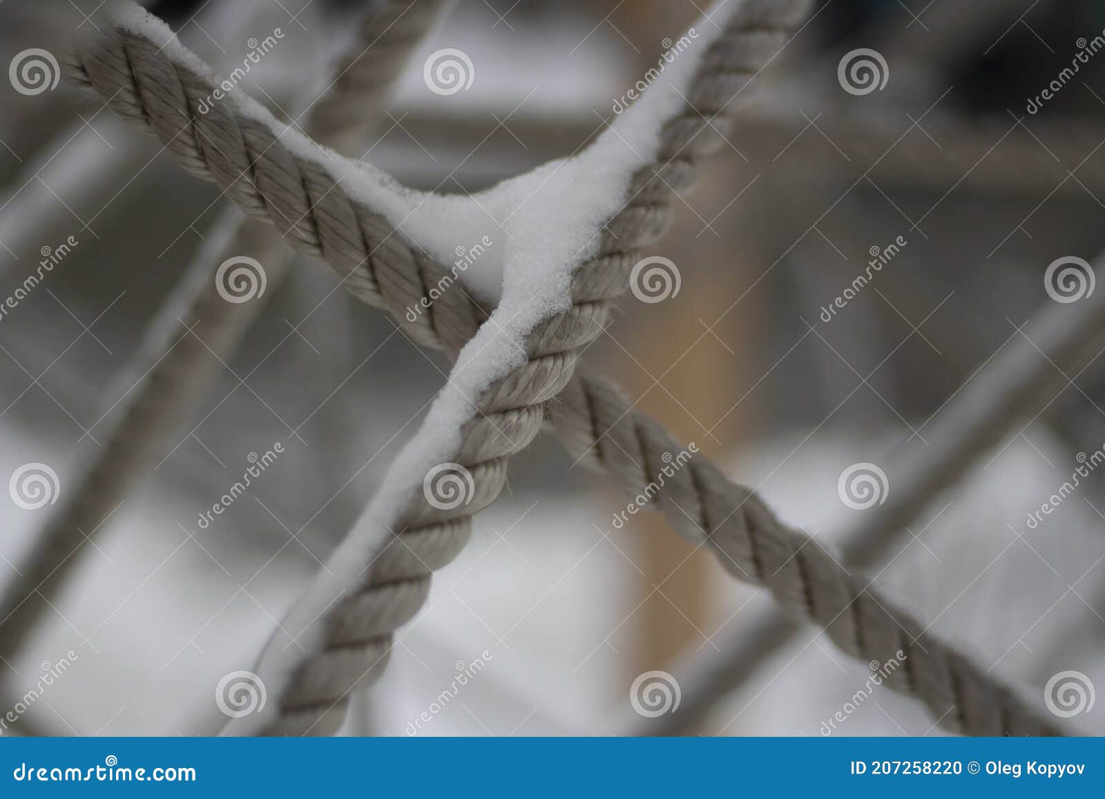 The Ropes are Crossing. the Ropes are Stretched in Space. Twisted Ropes ...