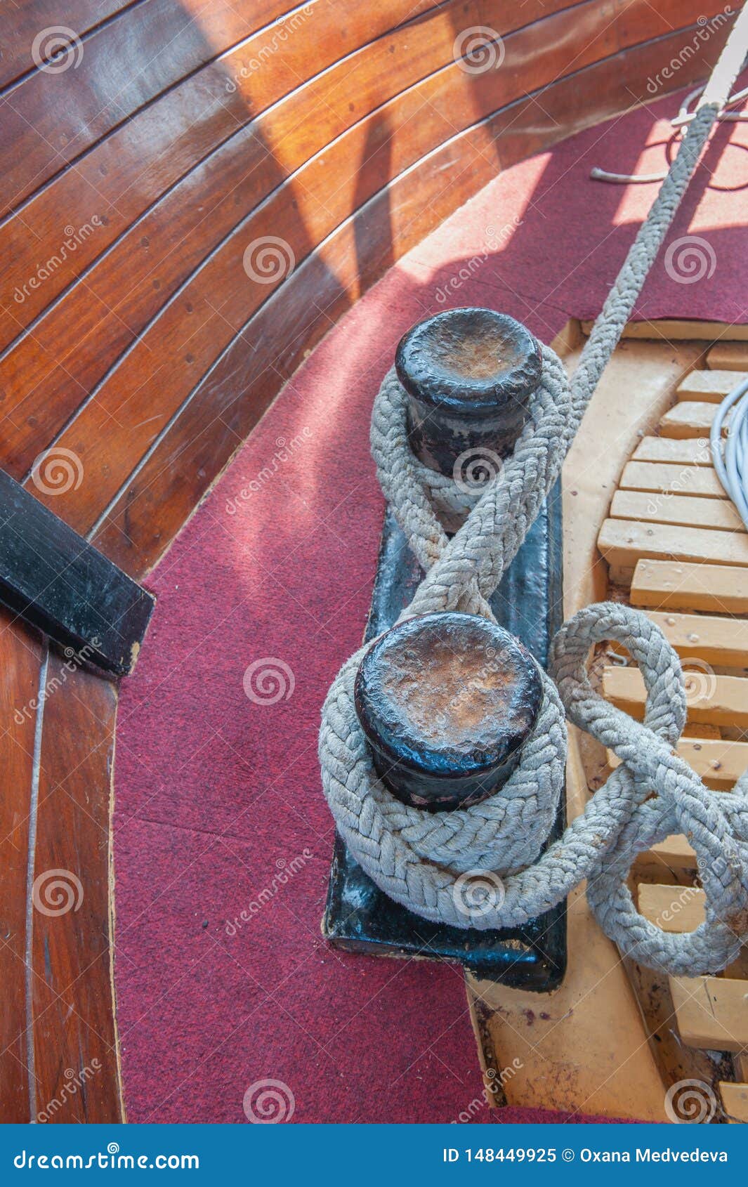 Ropes on the Device for Fixing the Ship To the Pier. Details of the ...