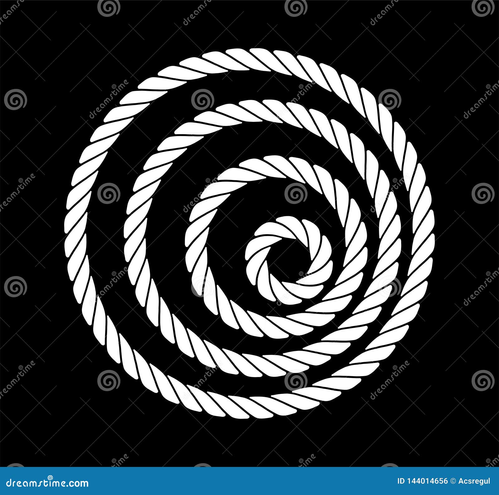Ropes in the Form of Circles of Different Thickness in Black and White ...