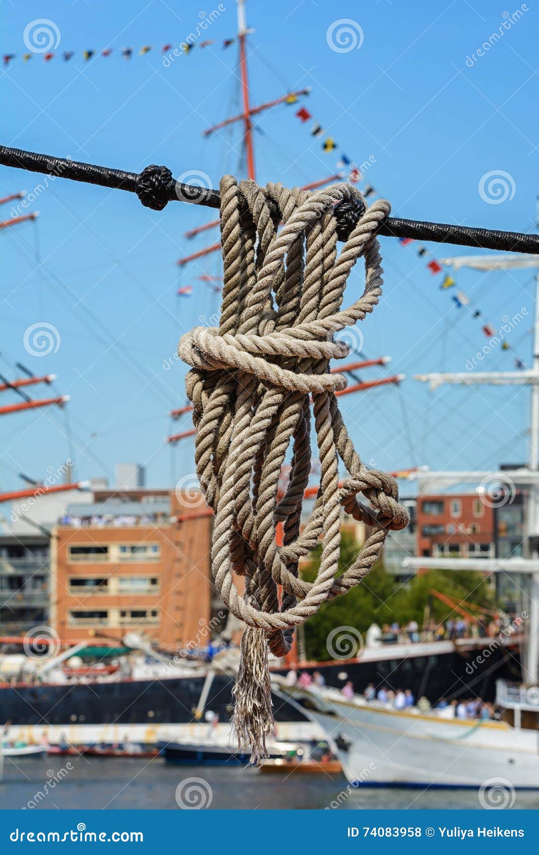 Ropes Hanging from a Cable. Editorial Stock Photo - Image of antique ...