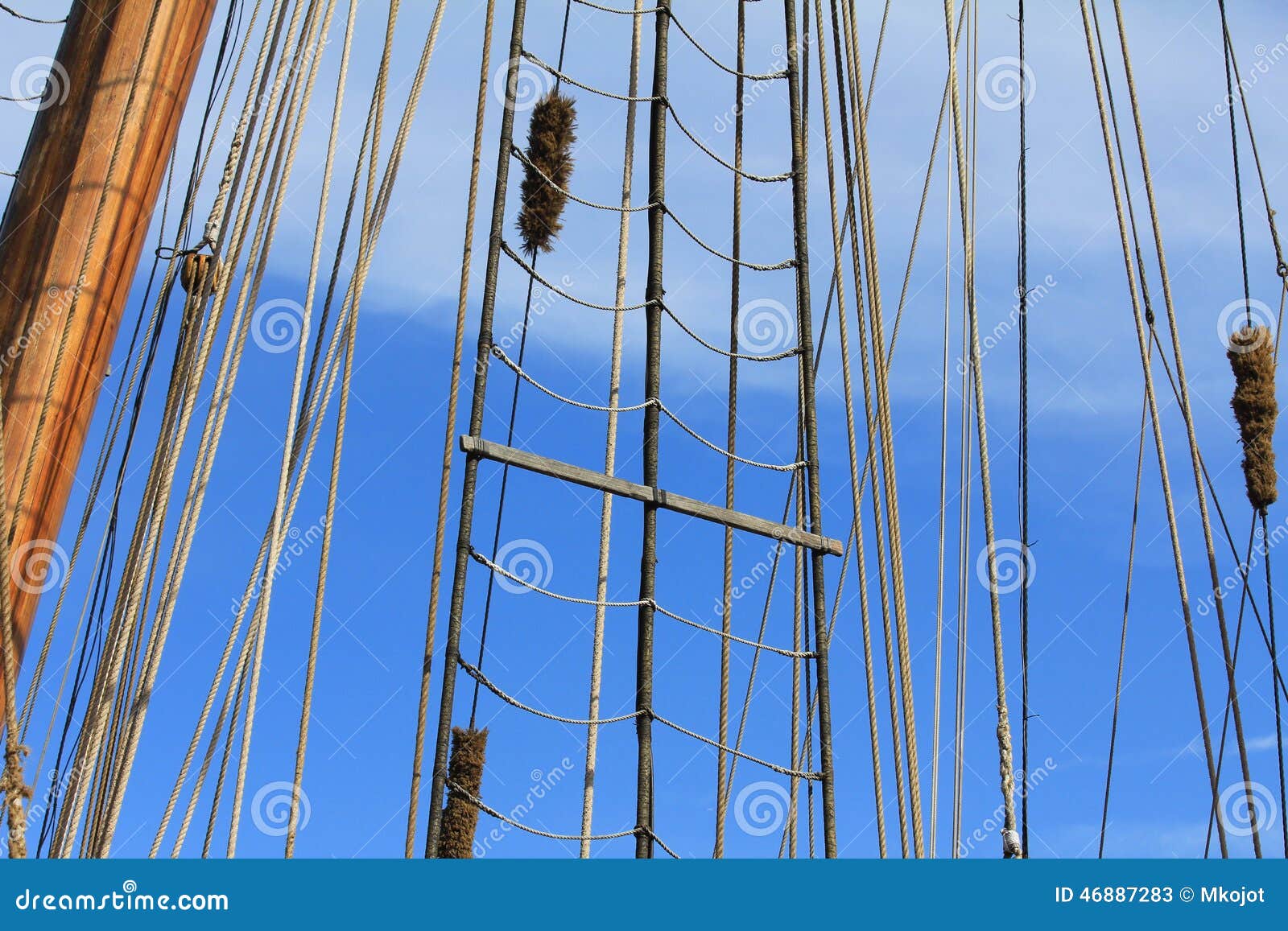The ropes of the mast stock image. Image of mast, object - 46887283