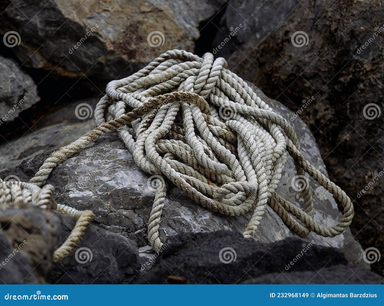 Ropes from an Old Sailing Boat, Close-up Stock Image - Image of grunge ...