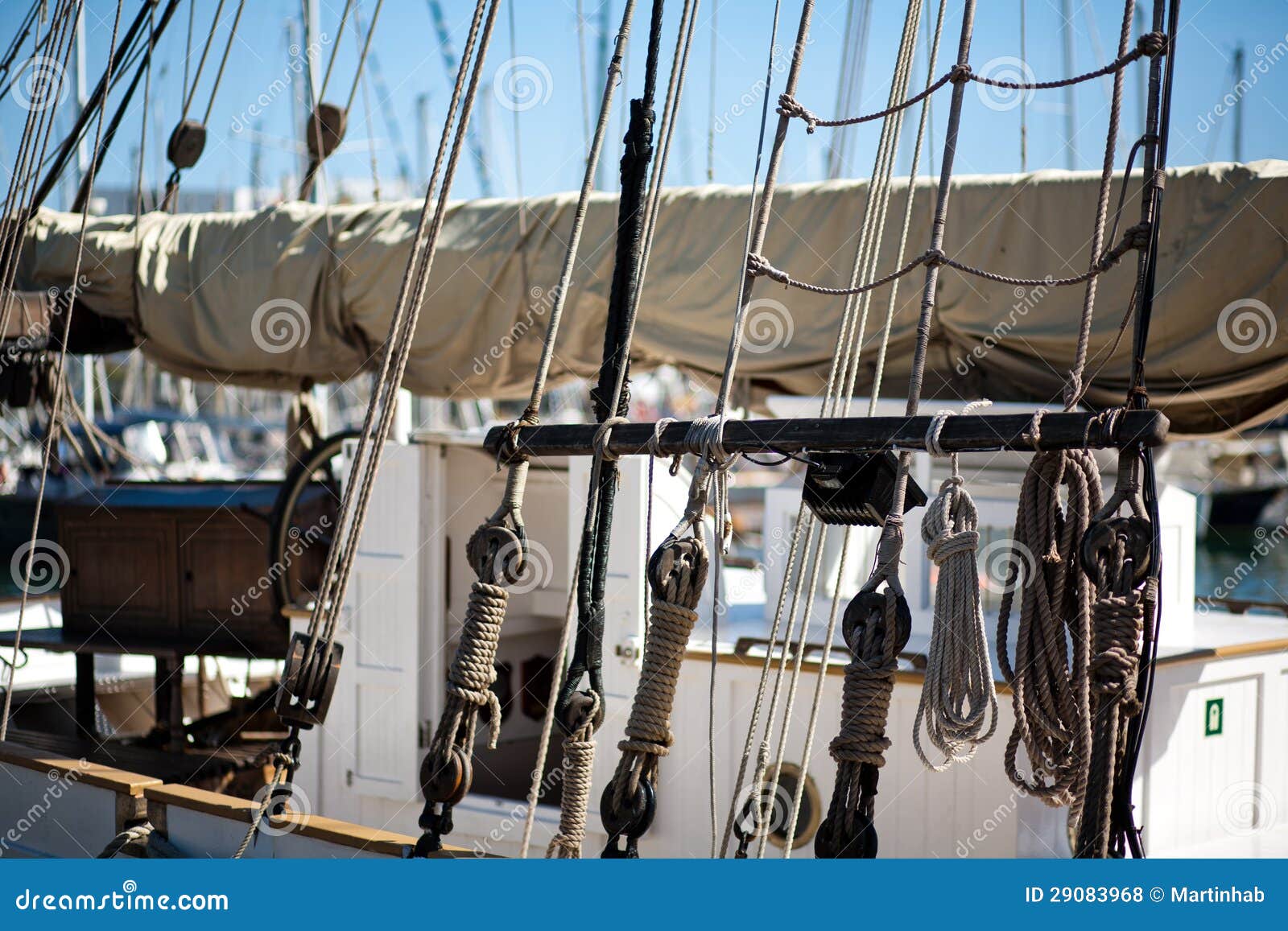 Ropes on old ship stock photo. Image of ship, sailer - 29083968