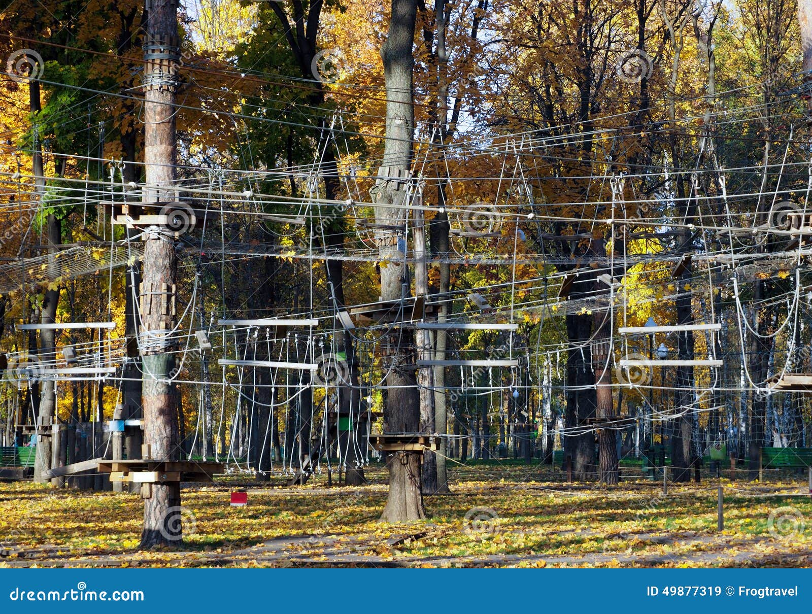 Ropes Park Suspended Path Walk High On The Trees Stock Image ...