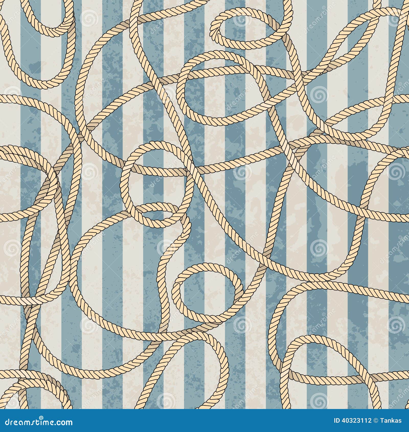 Ropes Pattern in Marine Style Stock Vector - Illustration of backdrop ...