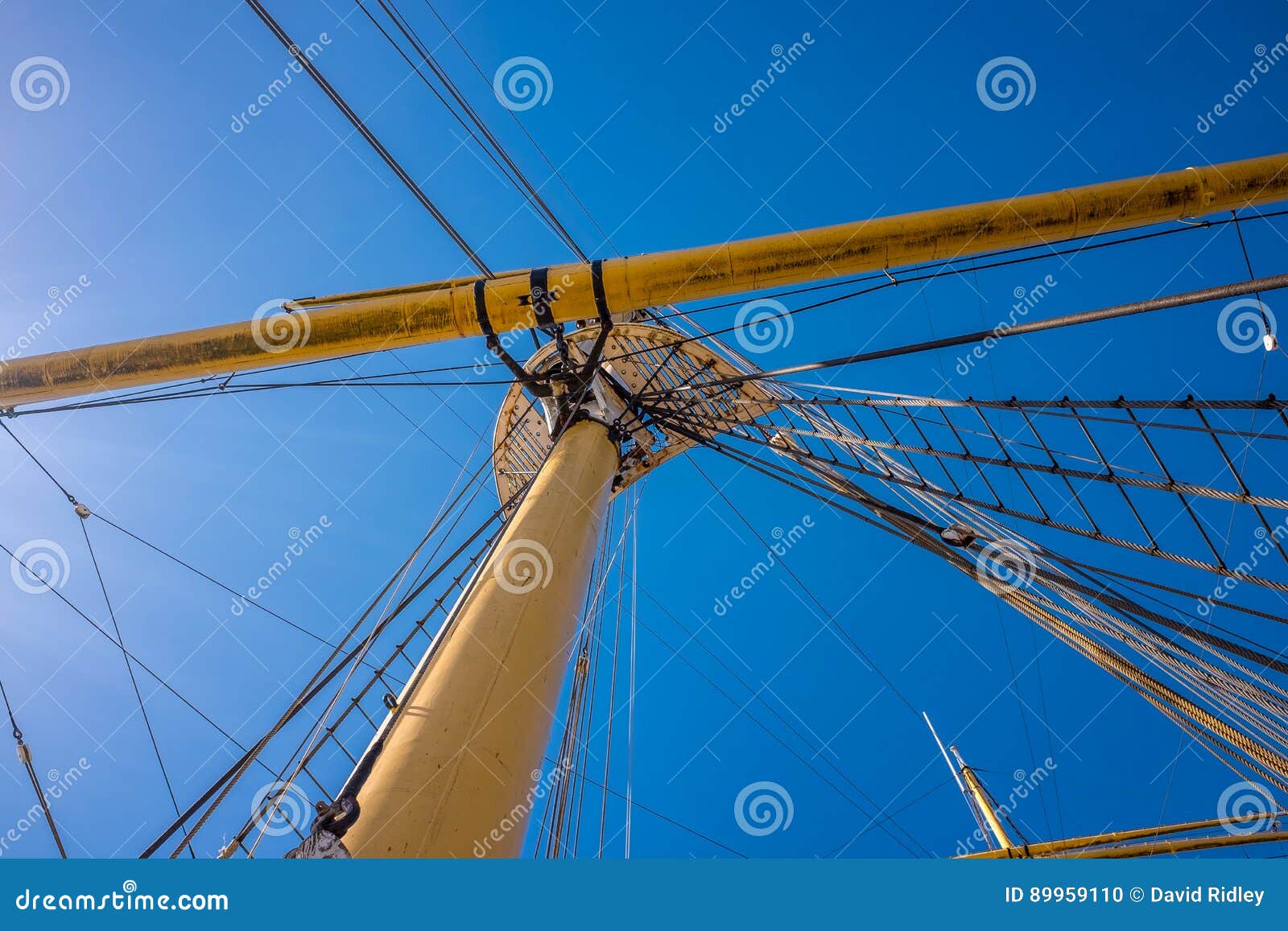 Ropes Rigging Masts And Stays On Traditional Sailing Ship Royalty-Free ...