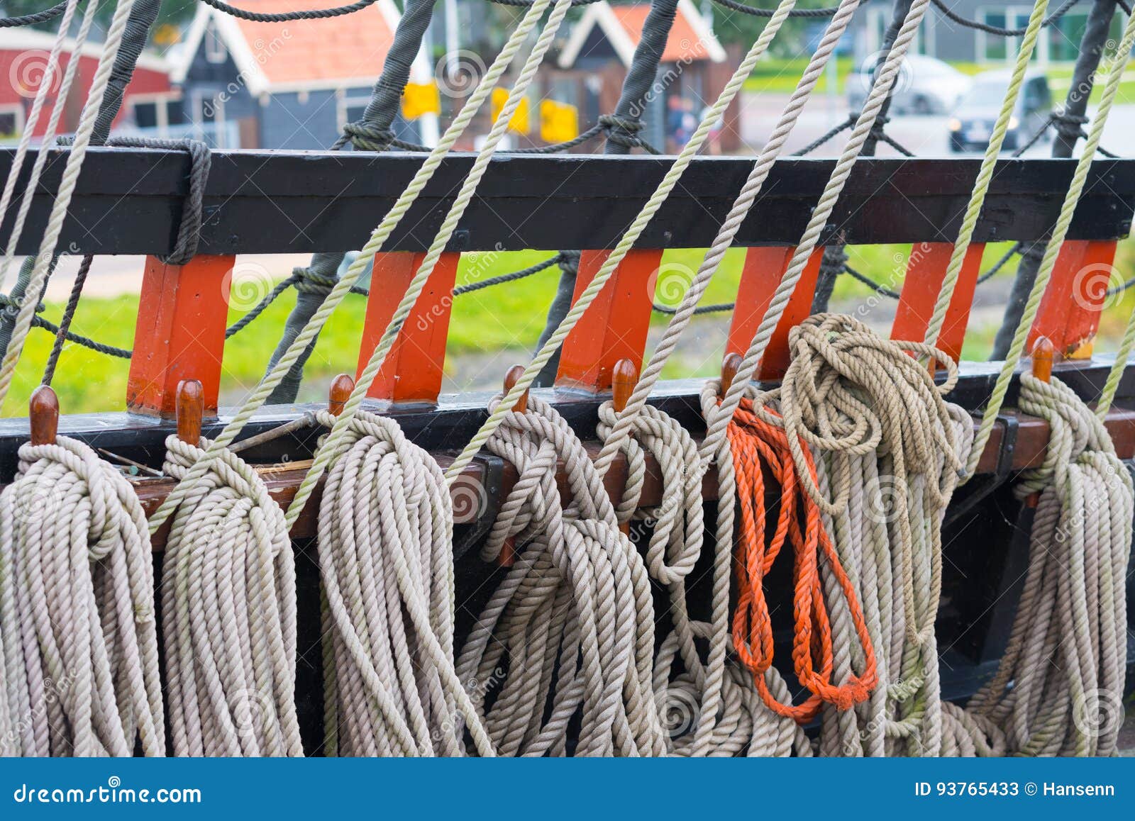 Ropes on sailboat stock image. Image of tied, water, people - 93765433