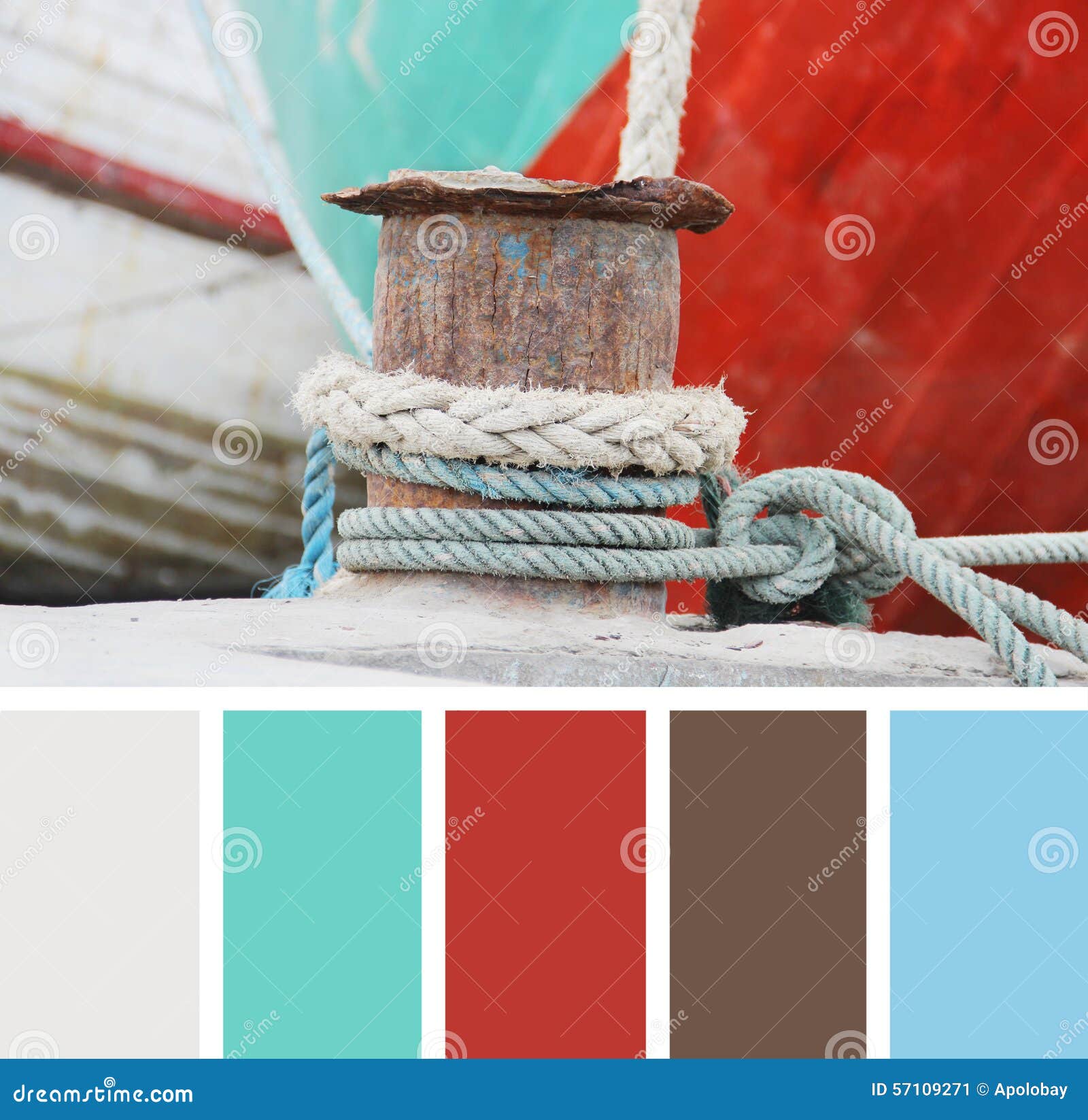 Ropes on a Sailing Ship. Color Palette Swatches Stock Image - Image of ...