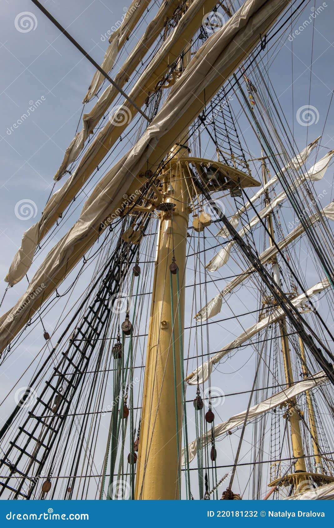 Ropes and Sails on a Sailing Vessel Stock Photo - Image of sailing ...