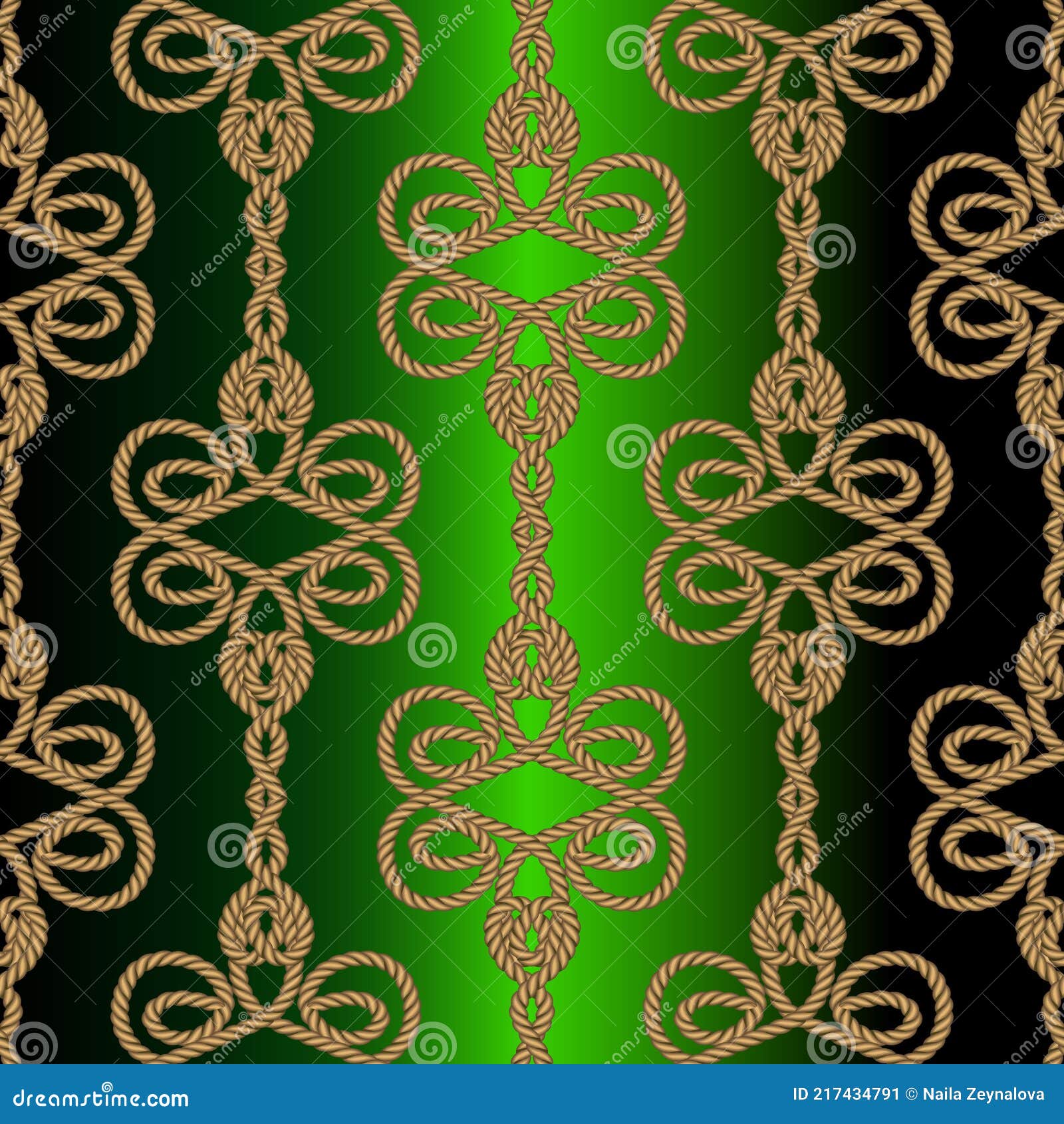 Ropes Seamless Pattern. Vintage Ornamental Vector Gradient Background ...