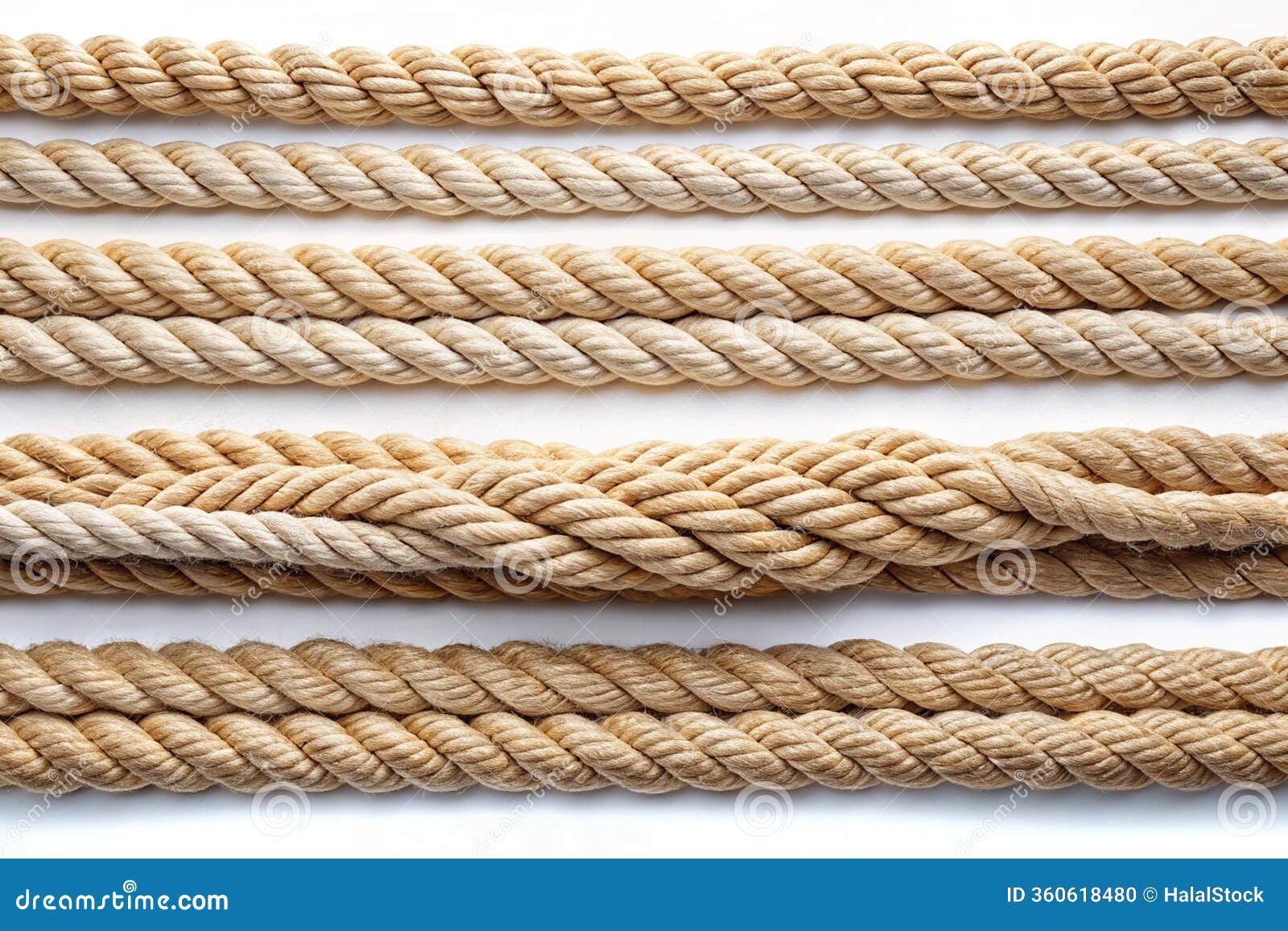 Ropes Set Isolated on White Stock Illustration - Illustration of white ...