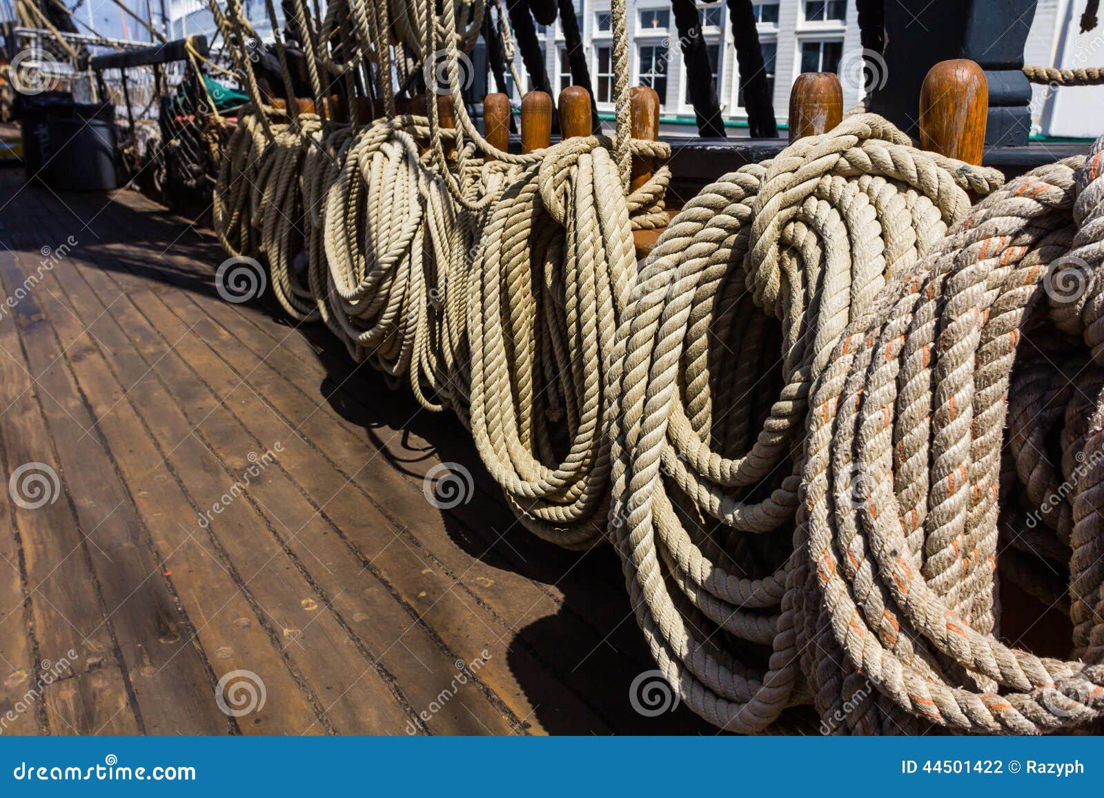Ropes on ship stock photo. Image of yacht, cruising, dock - 44501422