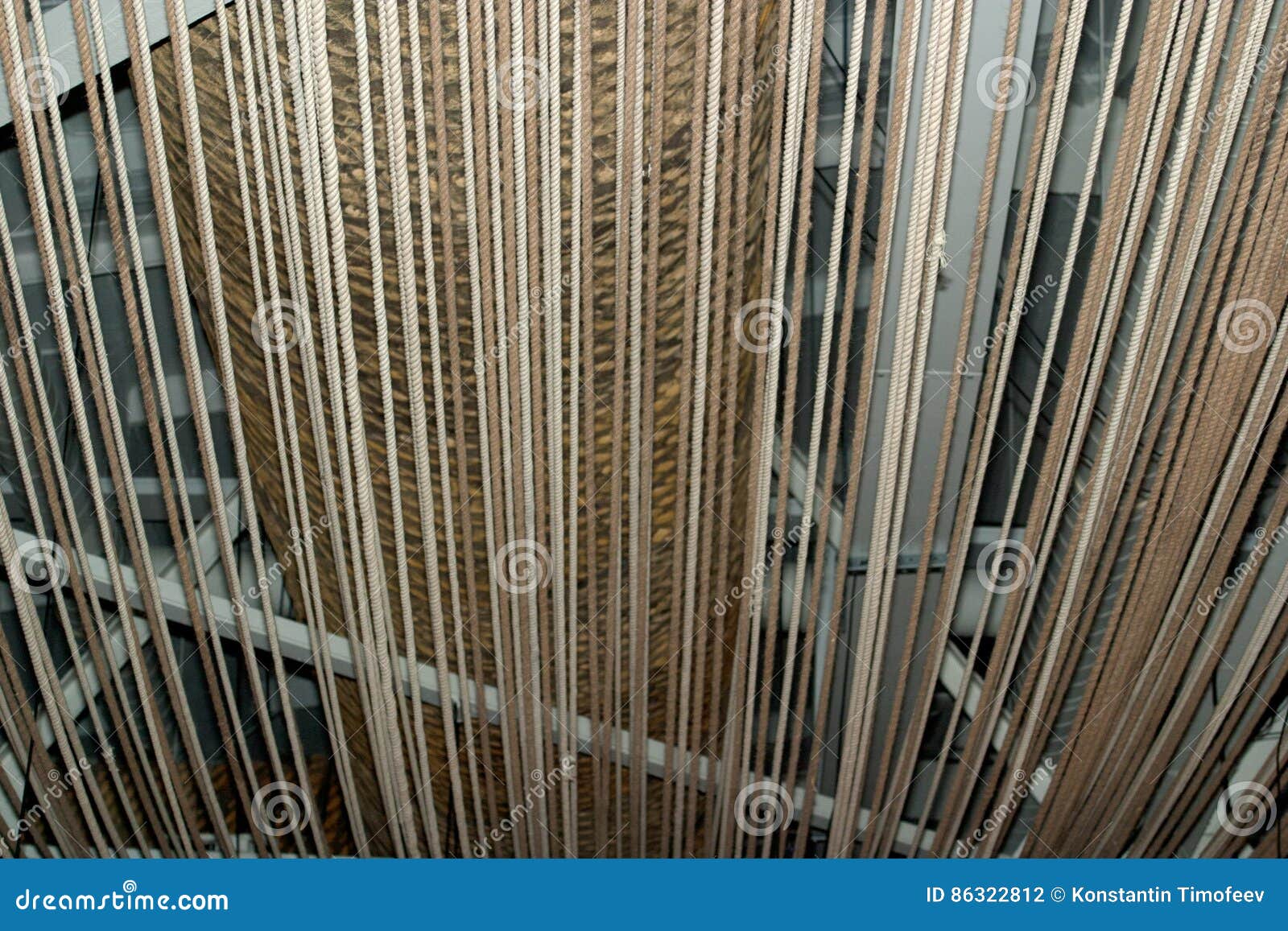 Ropes Strung Under the Roof Stock Photo - Image of construction, joint ...