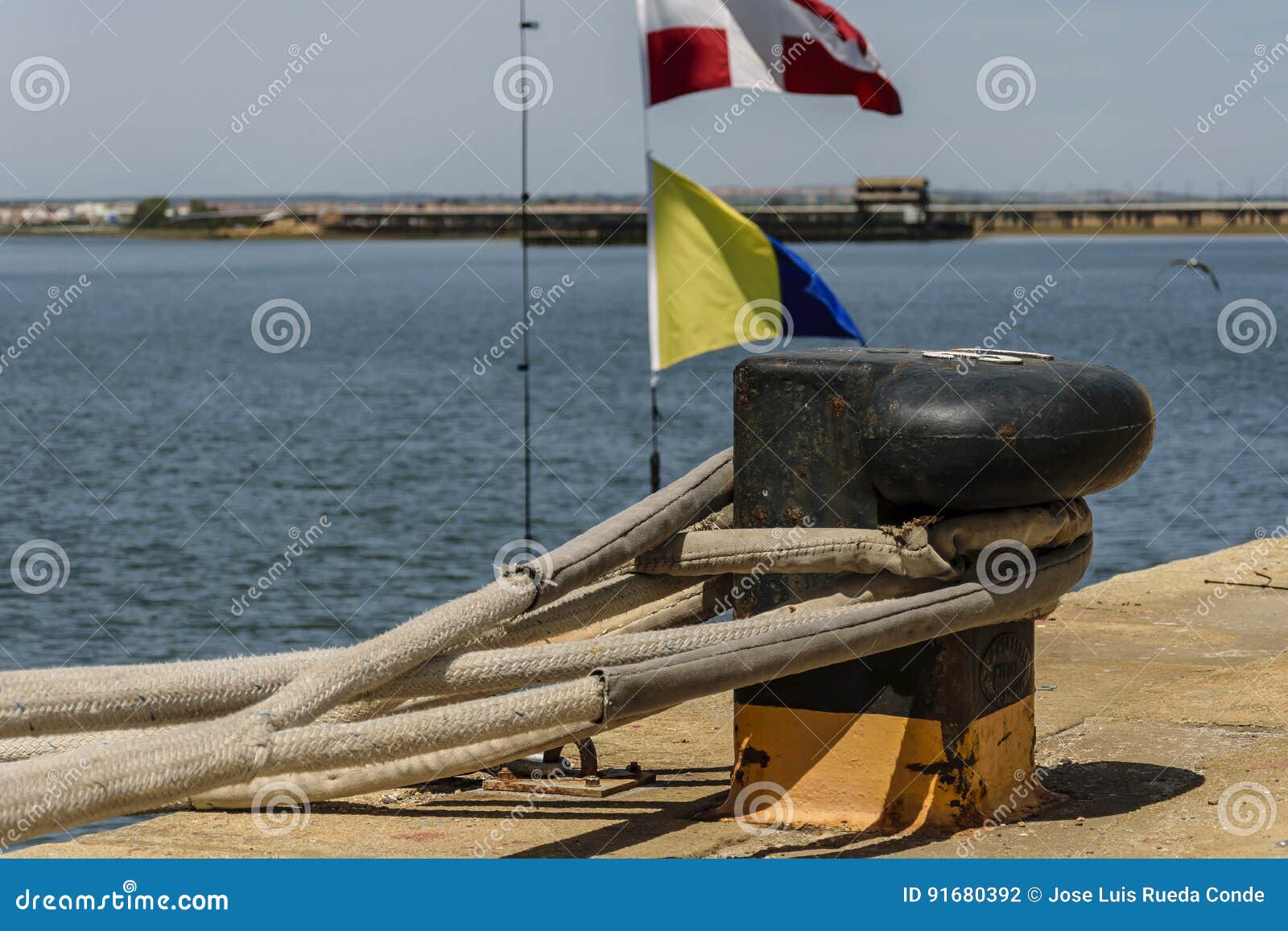 Ropes Tied in a Bollard of the Port Stock Photo - Image of knot, moored ...