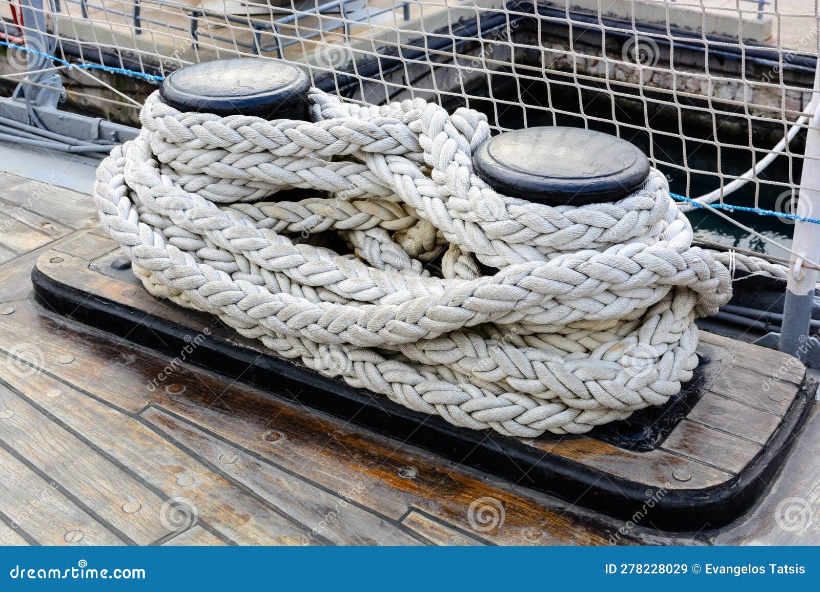 Ropes Tied To the Straps of a Ship Stock Image - Image of lines, greece ...