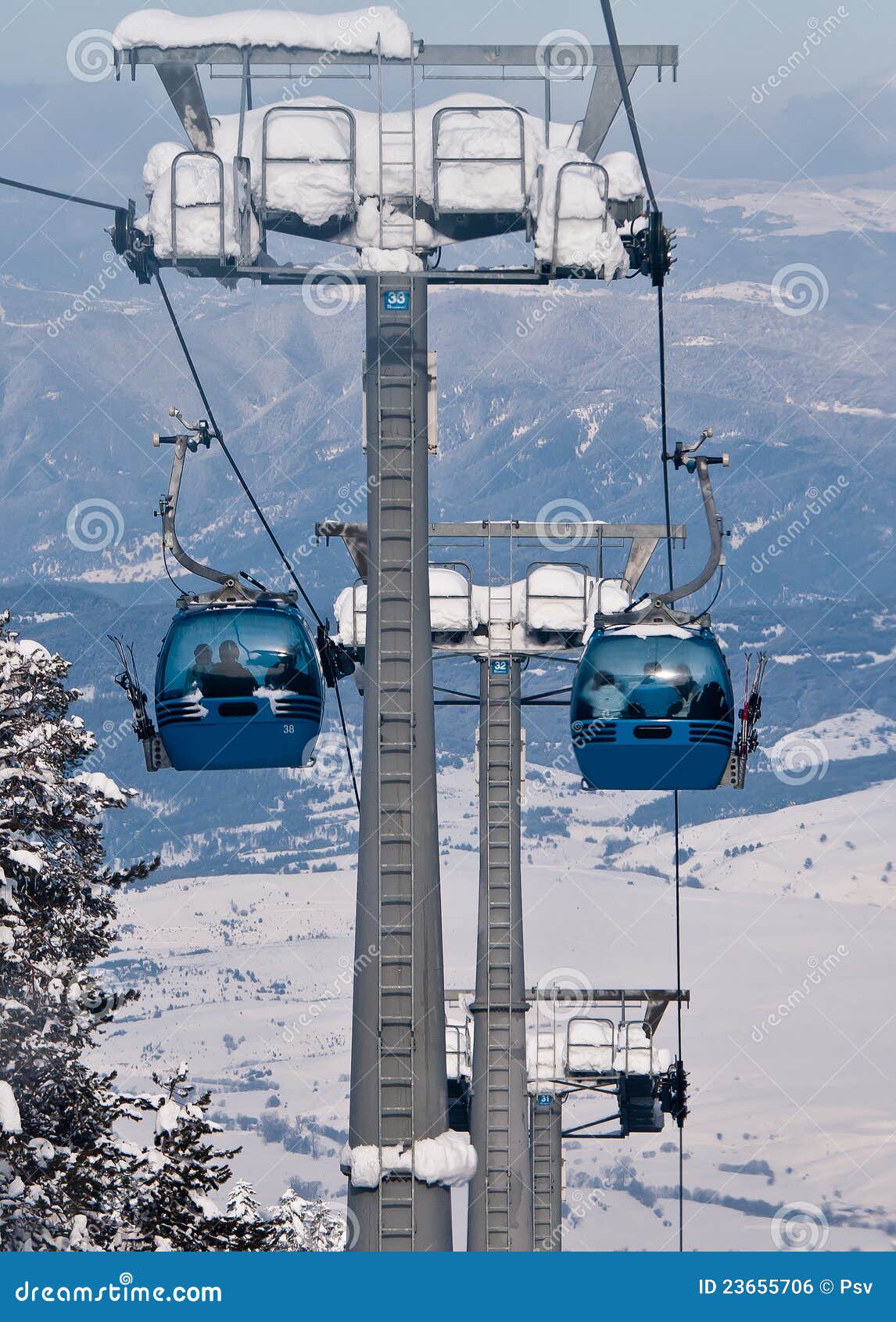 Ropeway stock photo. Image of altitude, gondola, blue - 23655706