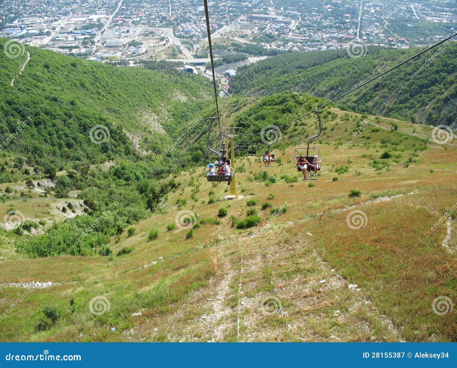 Ropeway stock image. Image of support, mountains, krasnaya - 28155387