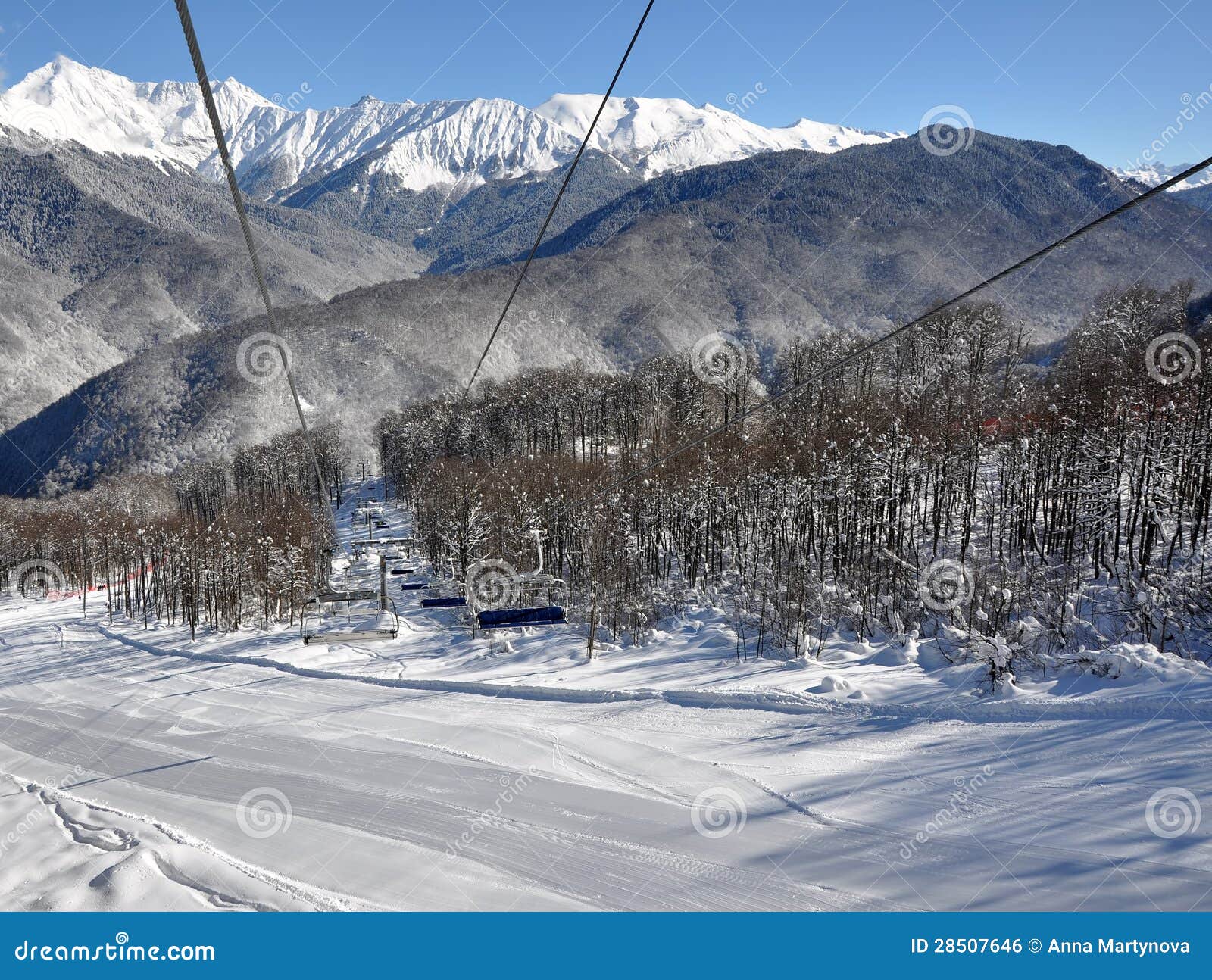 Ropeway stock photo. Image of cold, cable, ropeway, krasnaya - 28507646