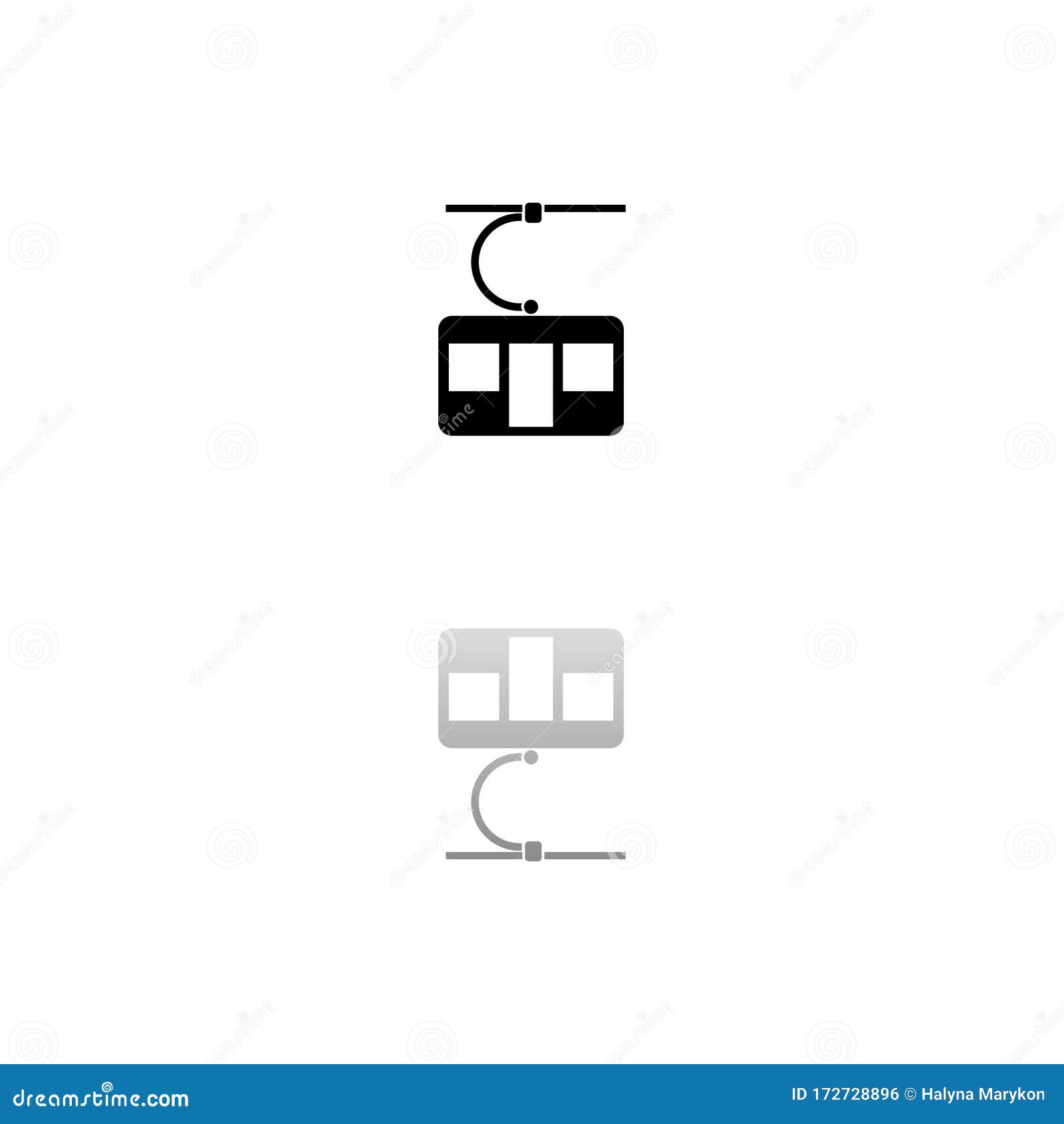 Ropeway Cabines Icon Flat Vector Illustration | CartoonDealer.com ...
