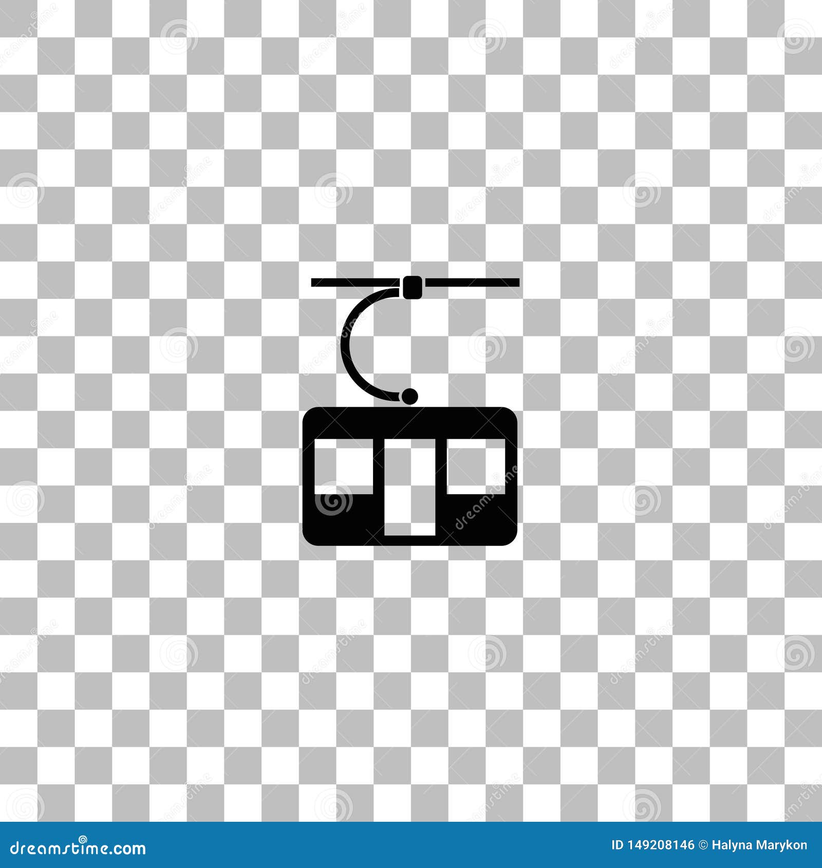 Ropeway Cabines Icon Flat Vector Illustration | CartoonDealer.com ...