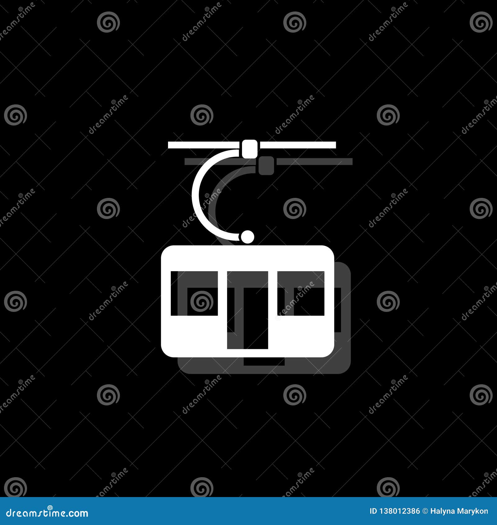 Ropeway Cabines Icon Flat Cartoon Vector | CartoonDealer.com #145627255