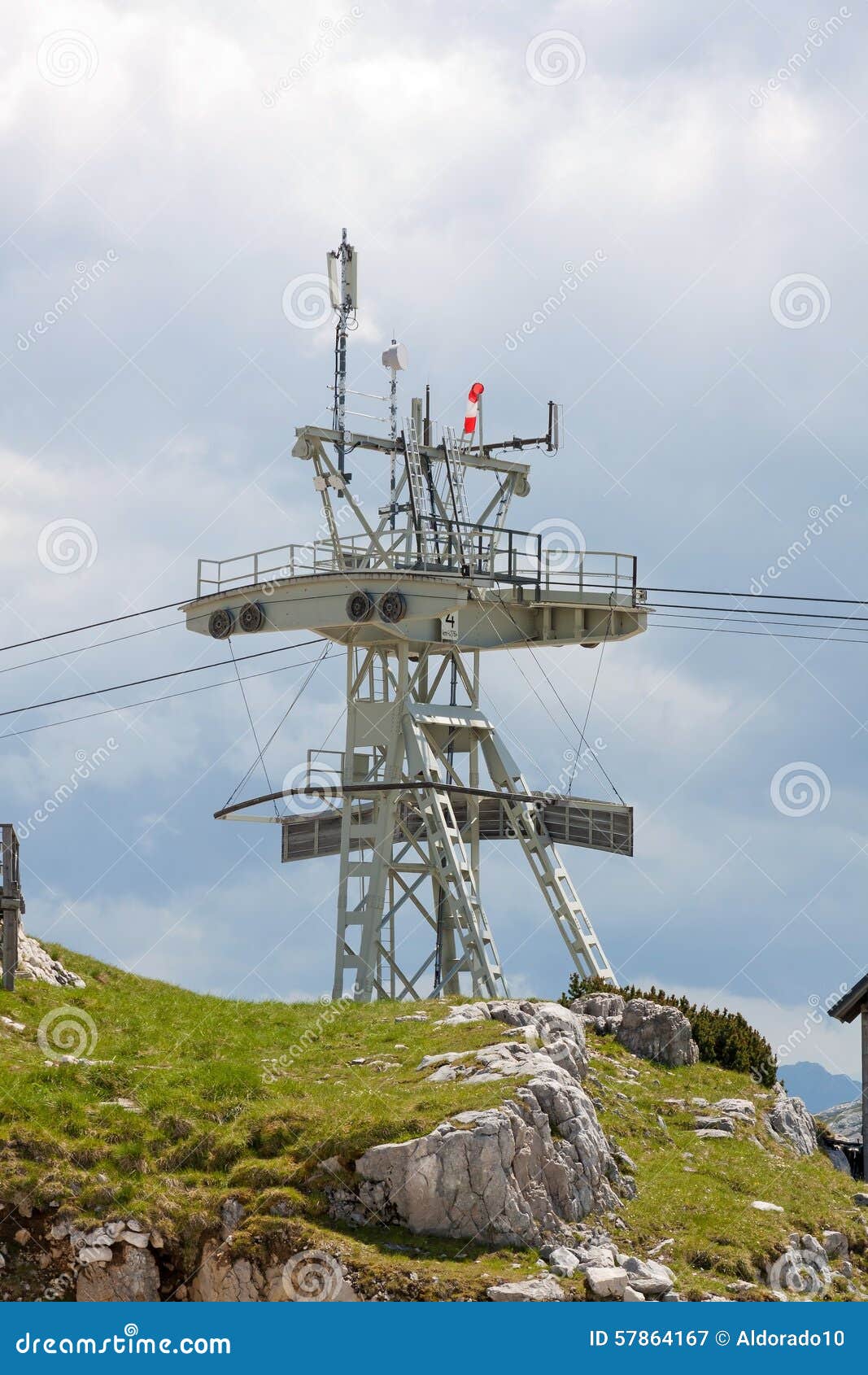 Ropeway cable tower stock image. Image of obertraun, chairlift - 57864167