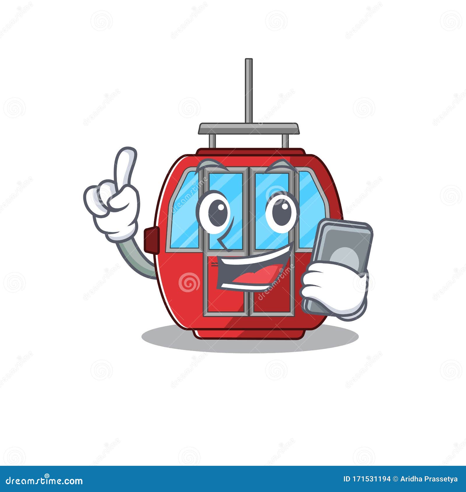 Ropeway Cartoon Design Style Speaking on a Phone Stock Vector ...