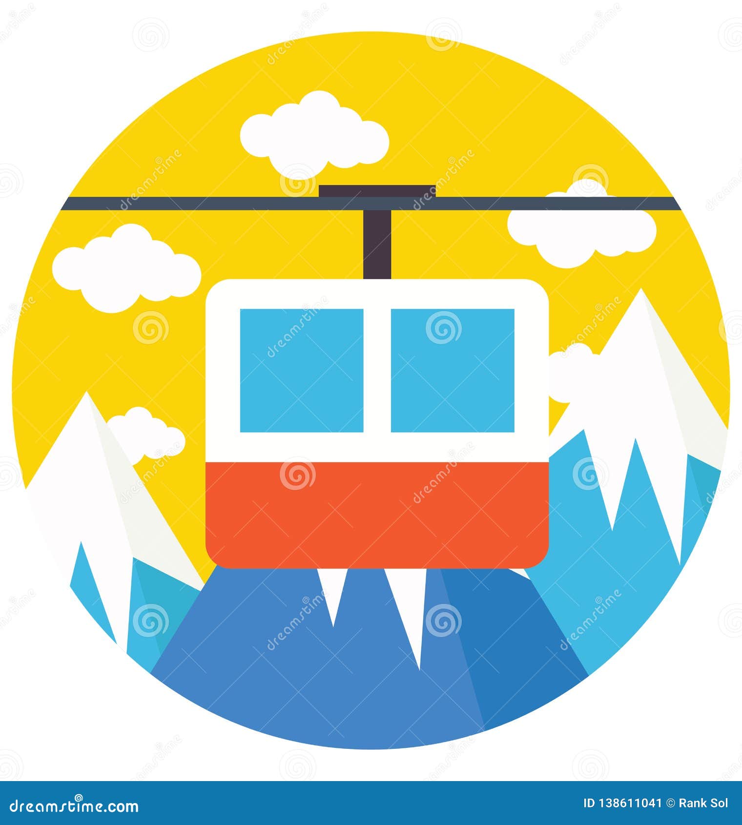 Basic R Ropeway Color Isolated Vector Icon that Can Be Easily Modified ...