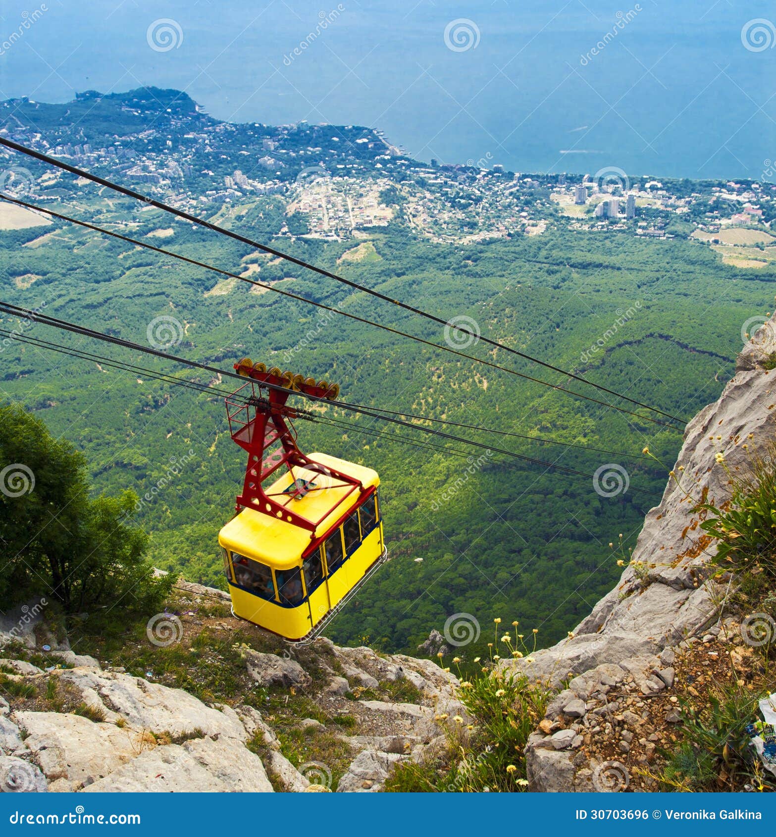 Ropeway in mountain stock photo. Image of crimea, canton - 30703696