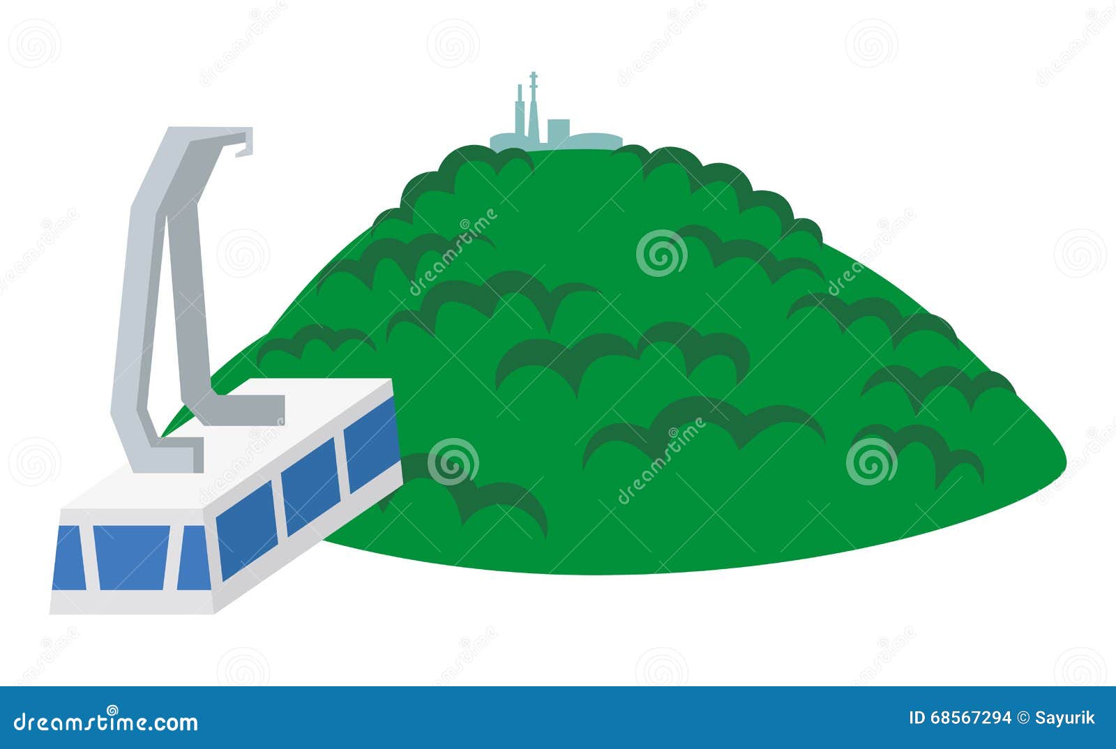 Ropeway stock vector. Illustration of transportation - 68567294
