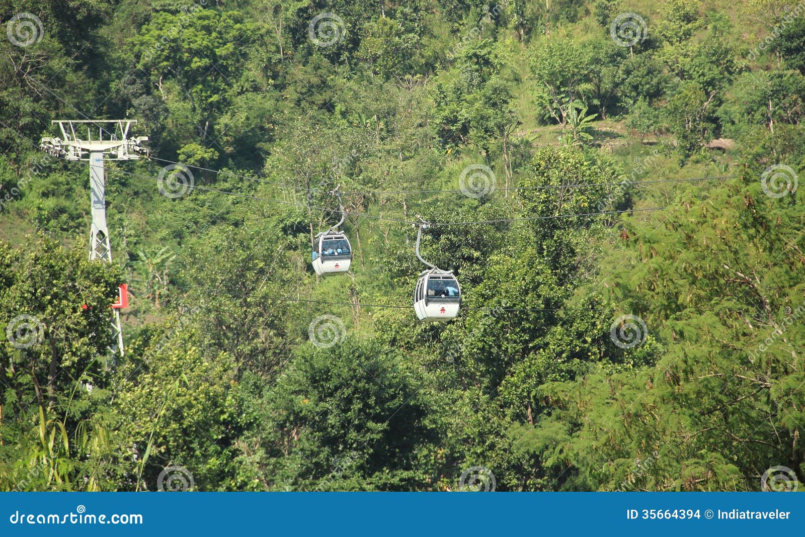 Ropeway in Nepal. editorial stock image. Image of landscape - 35664394
