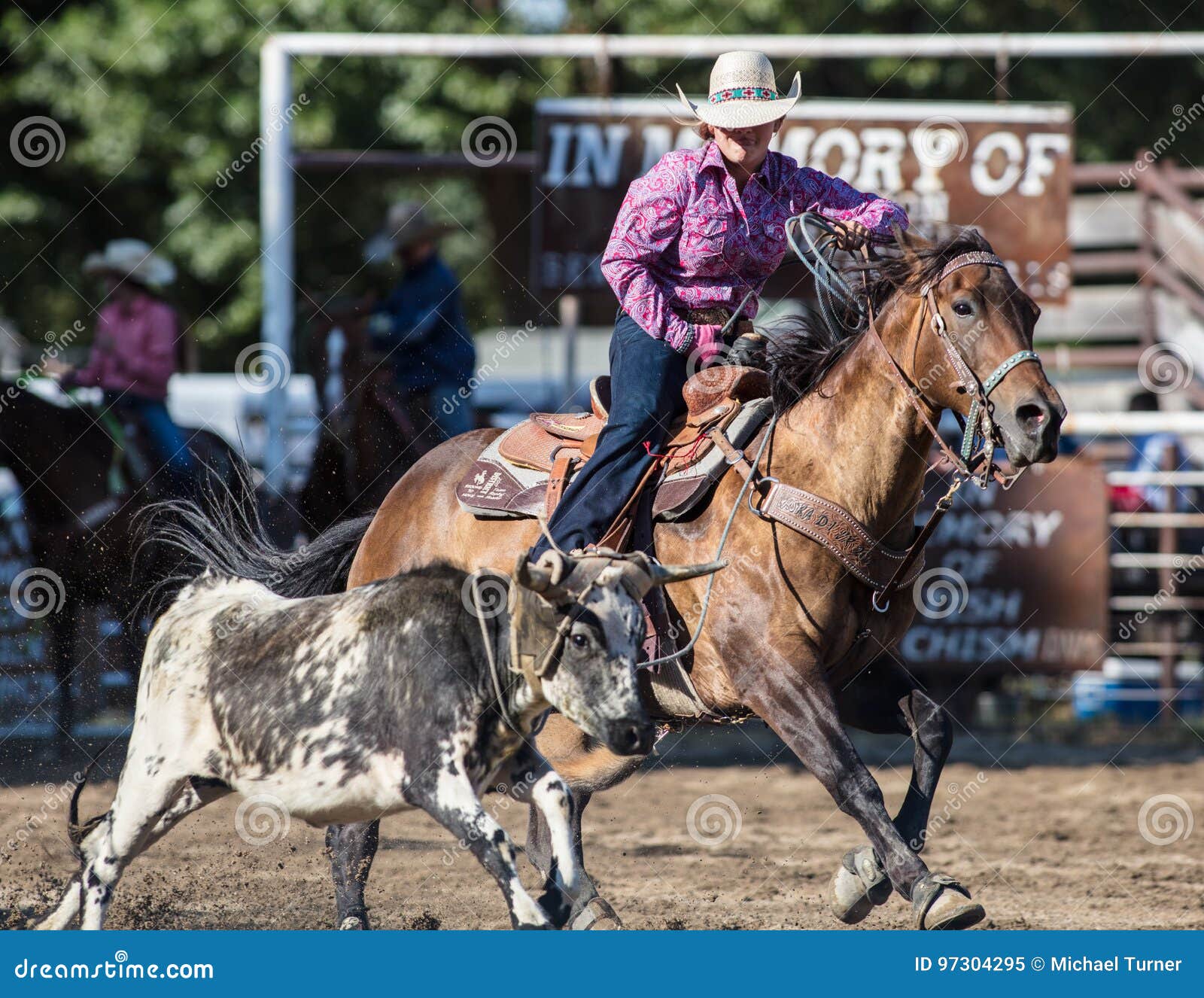 Roping Cowgirl obraz editorial. Obraz złożonej z czerń - 97304295