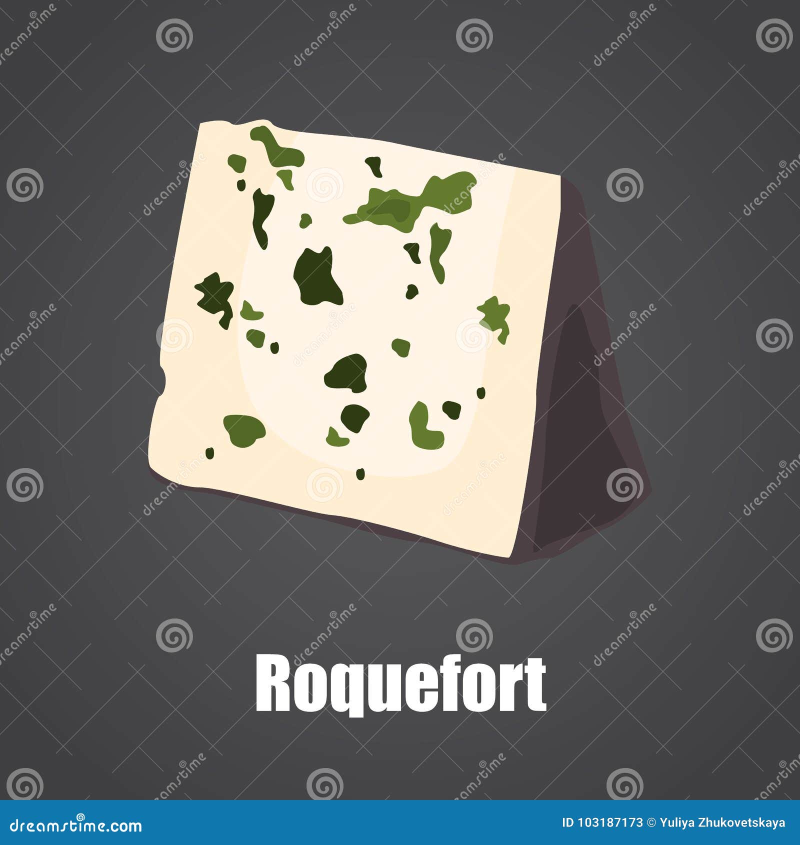 Roquefort Cheese Slice Color Flat Icon Stock Illustration ...