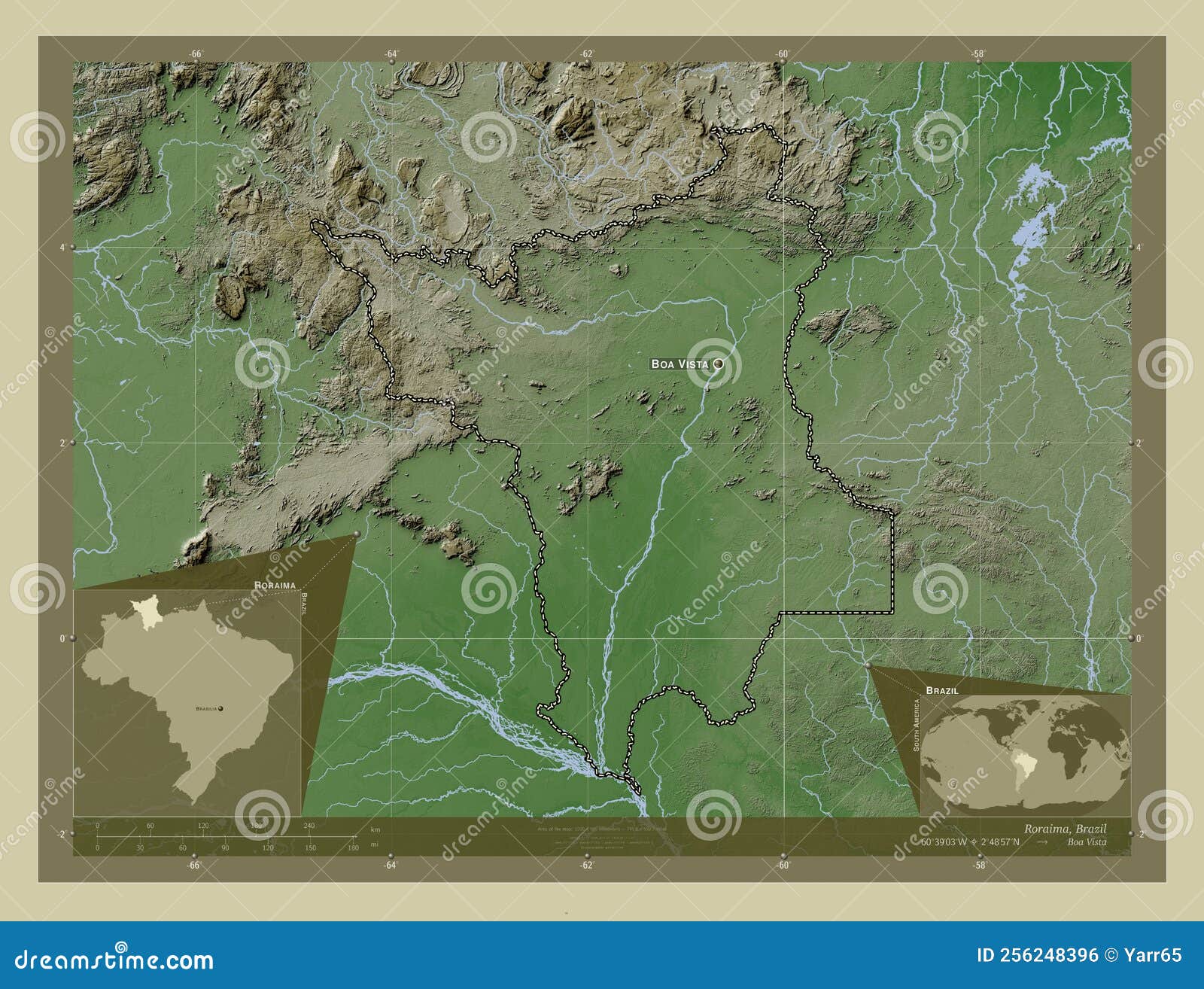 Roraima, Brazil. Wiki. Labelled Points of Cities Stock Illustration ...
