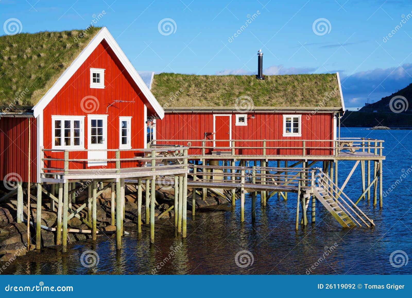 Rorbu huts in Reine stock photo. Image of moskenesoya - 26119092