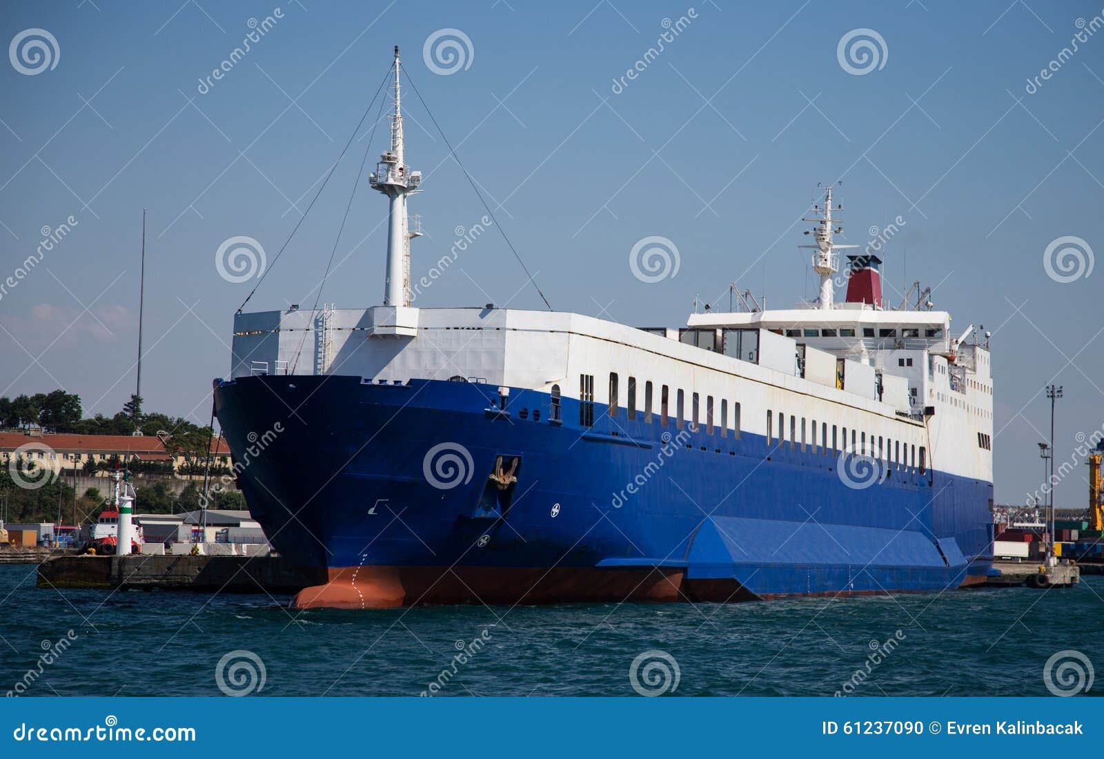 Roro Ship stock photo. Image of blue, roll, harbor, maritime - 61237090