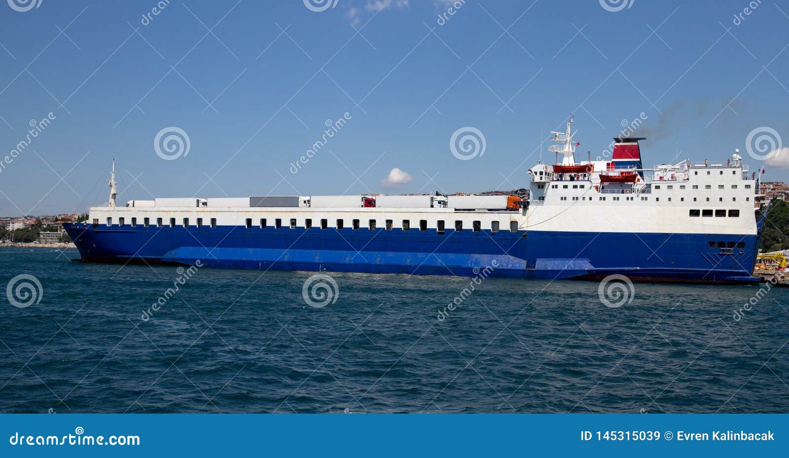 Roro Ship in Port stock image. Image of export, cargo - 145315039