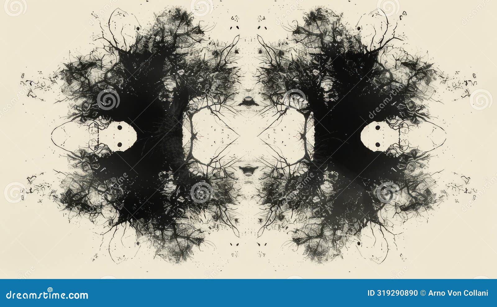 Rorschach Inkblot Test Black Silhouette Isolated On White Background ...