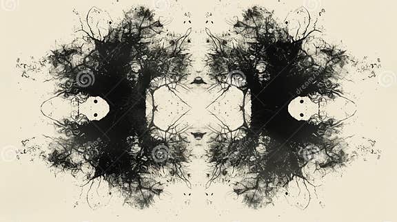 Rorschach Inkblot: Tree of Growth, Vitality, and Interconnectedness Stock Illustration ...