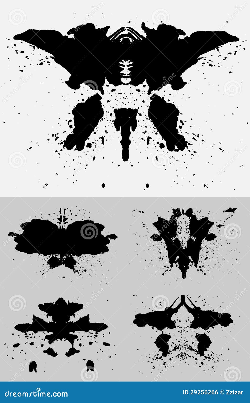 Rorschach Set stock vector. Illustration of blood, test - 29256266
