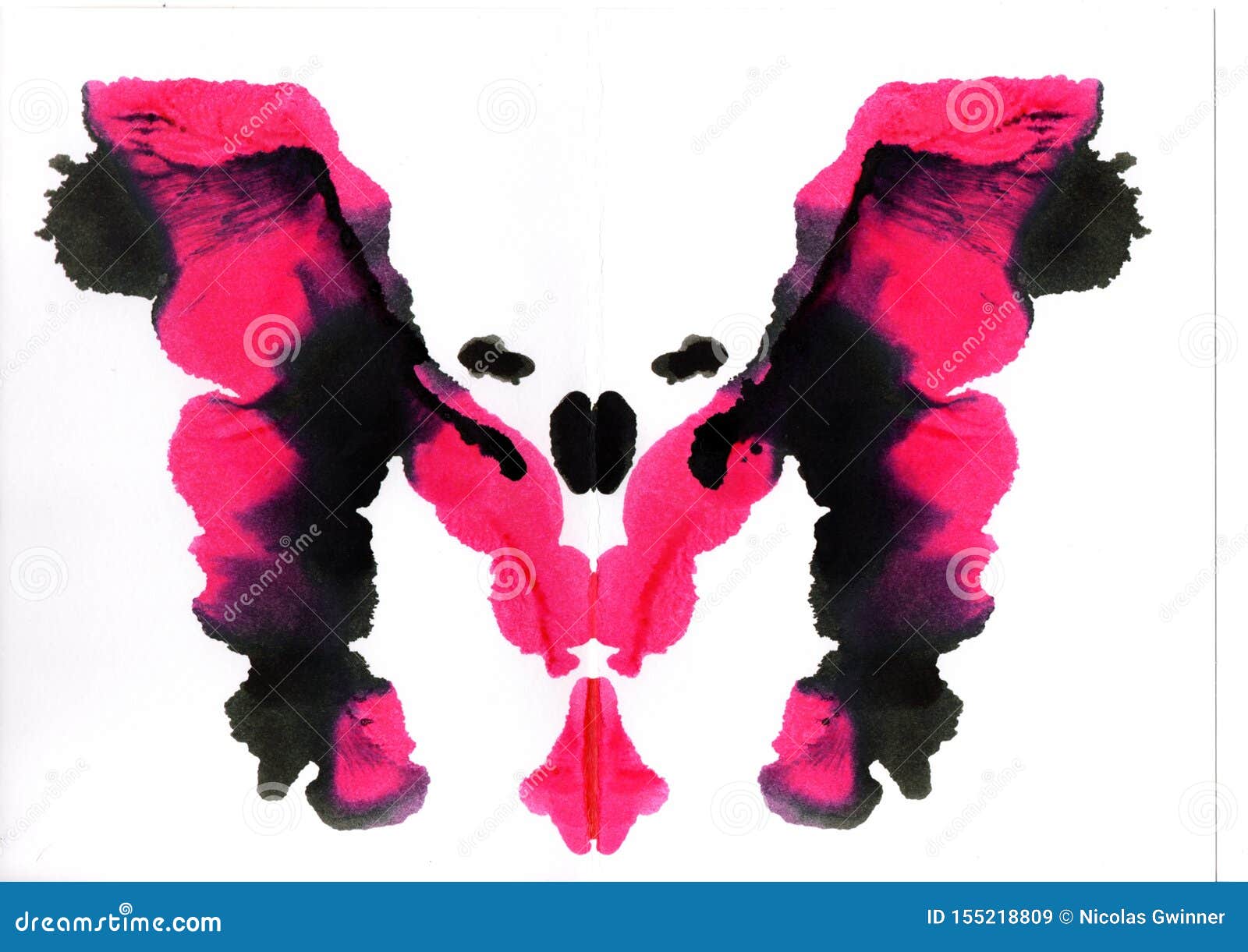 Rorschach Test with Watercolor Stock Illustration - Illustration of ...
